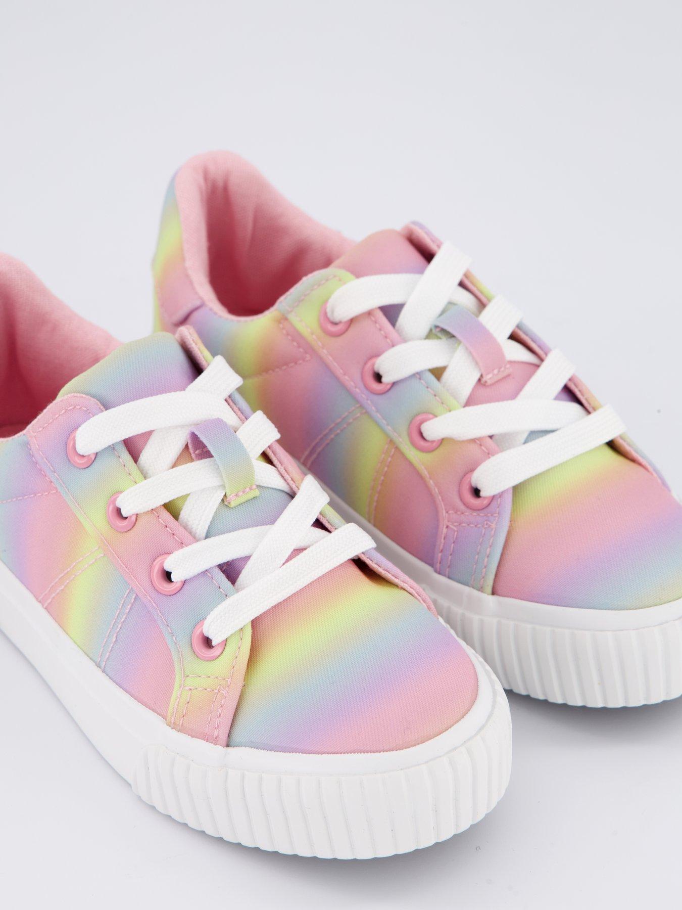 Everyday Girls Rainbow Canvas Lace Up Trainer - Multi | Very