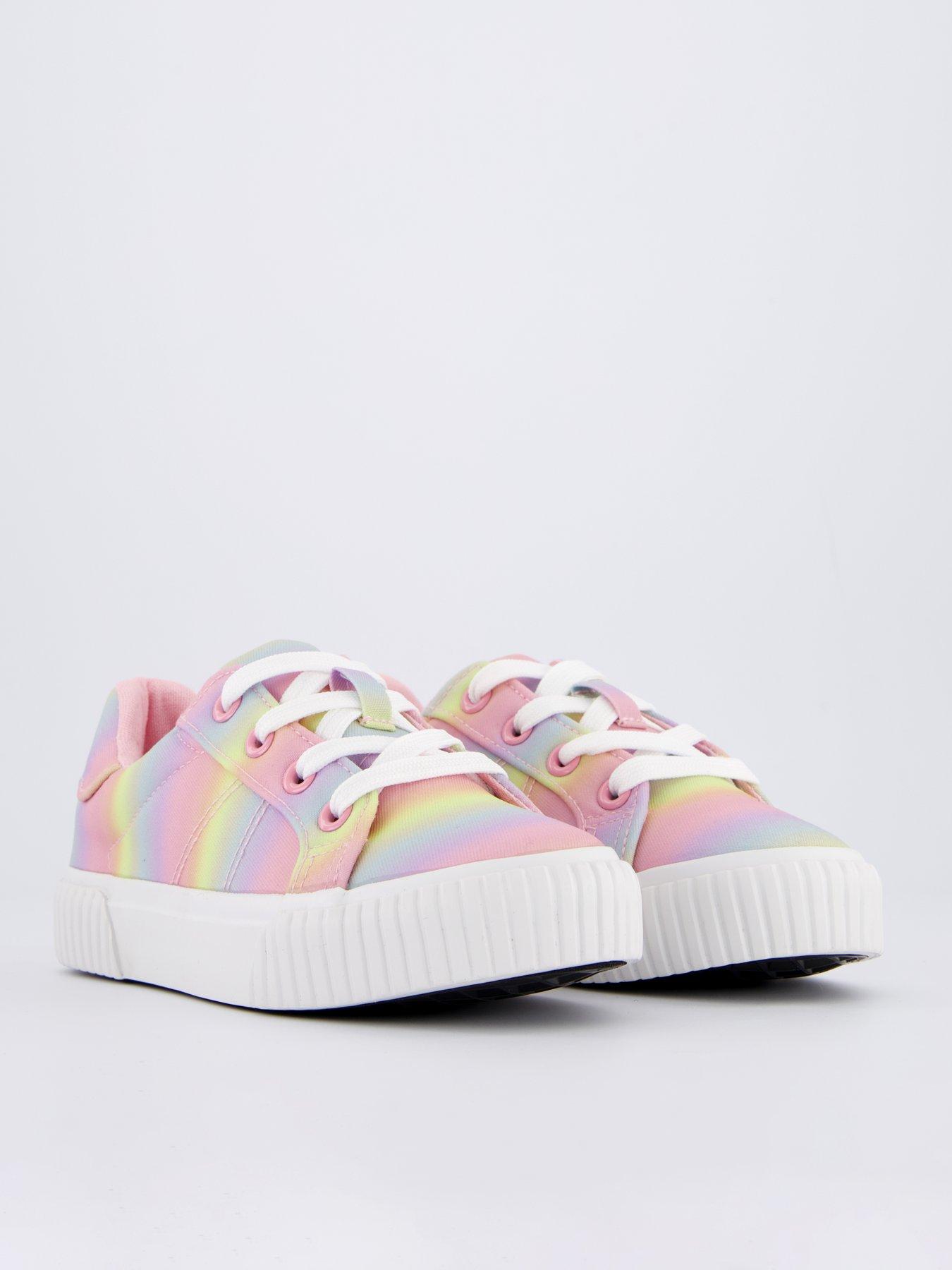 Everyday Girls Rainbow Canvas Lace Up Trainer - Multi | Very