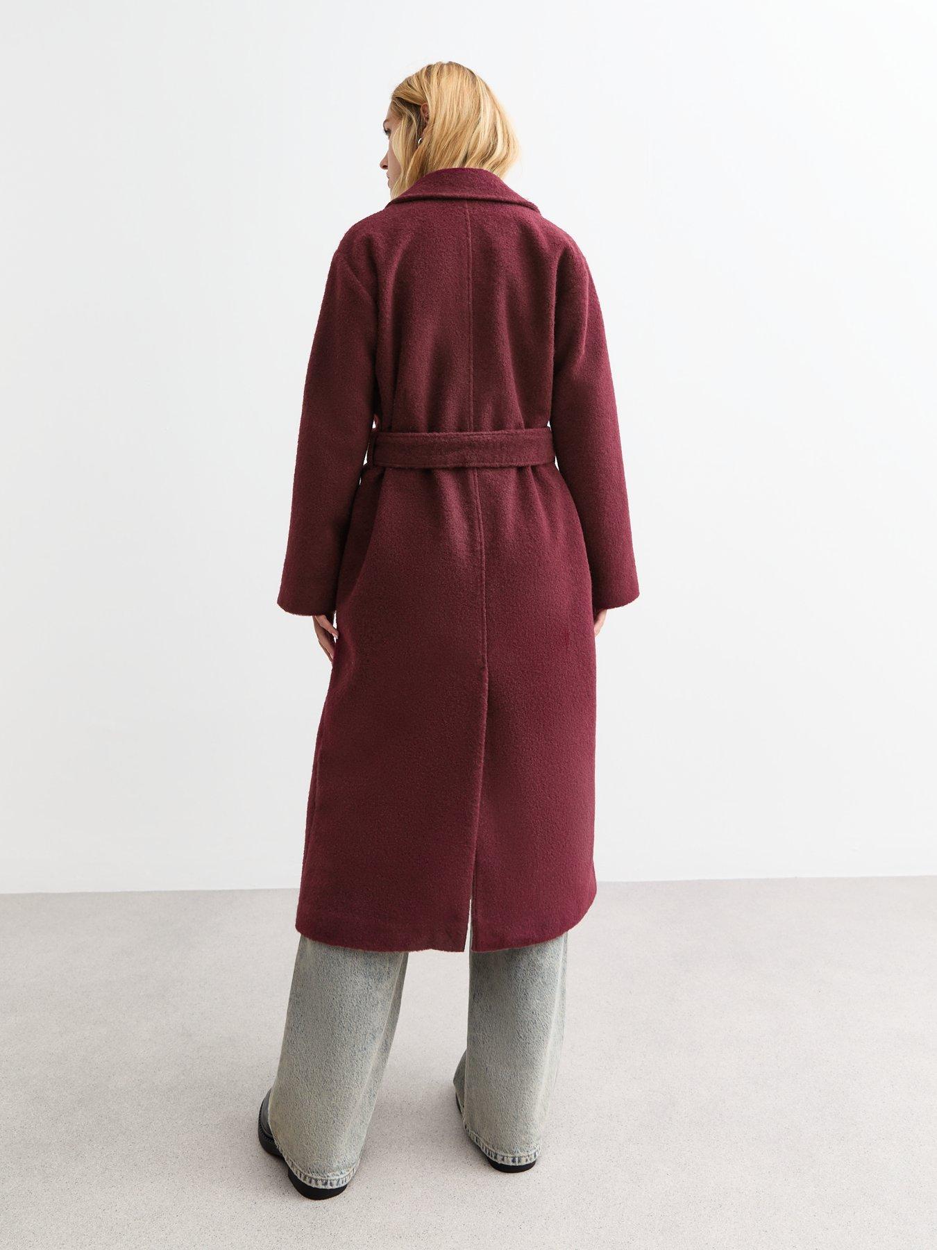 New Look Long Belted Coat - Burgundy | Very