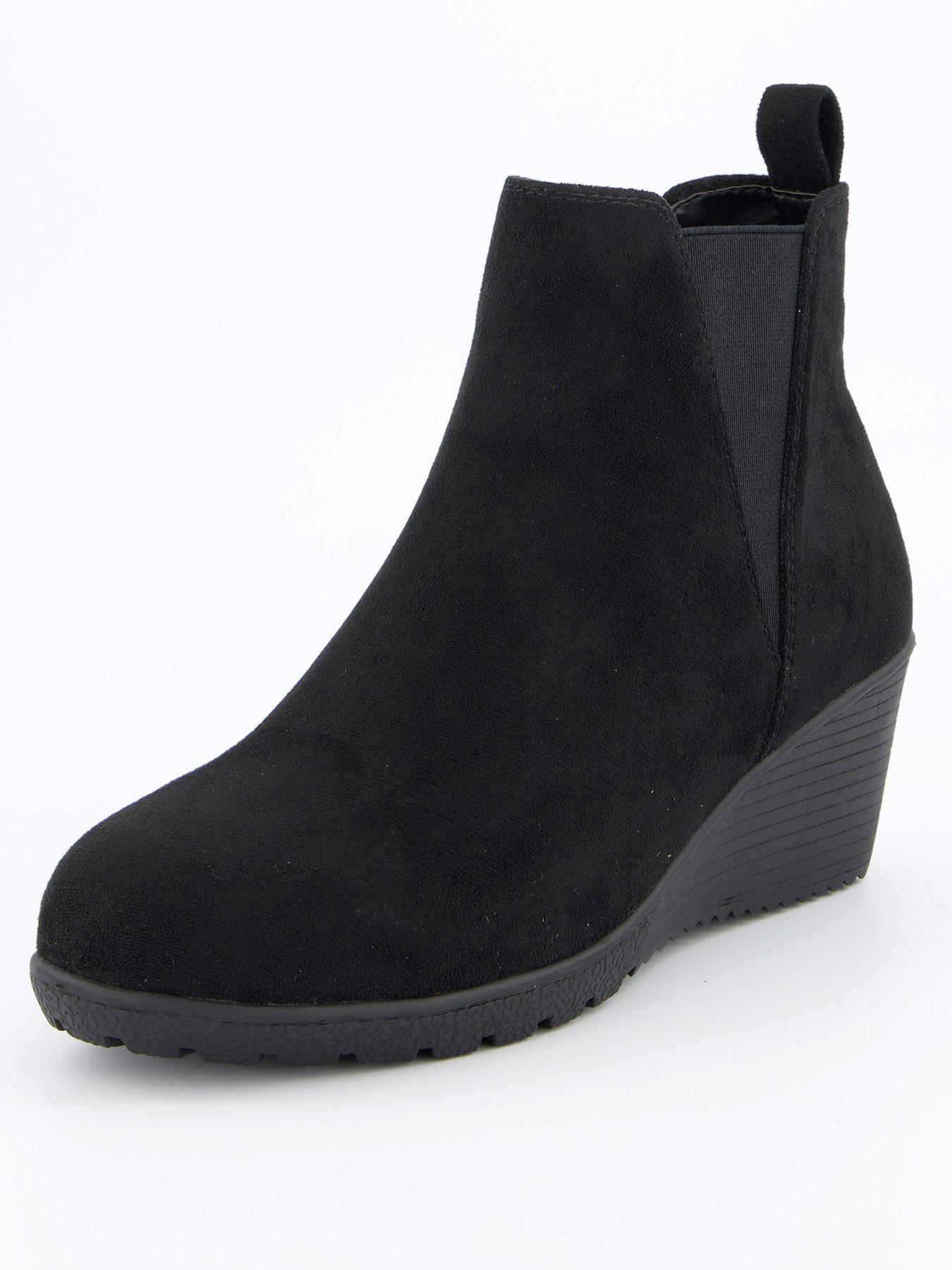 Everyday Wedge Ankle Boot - Black | Very