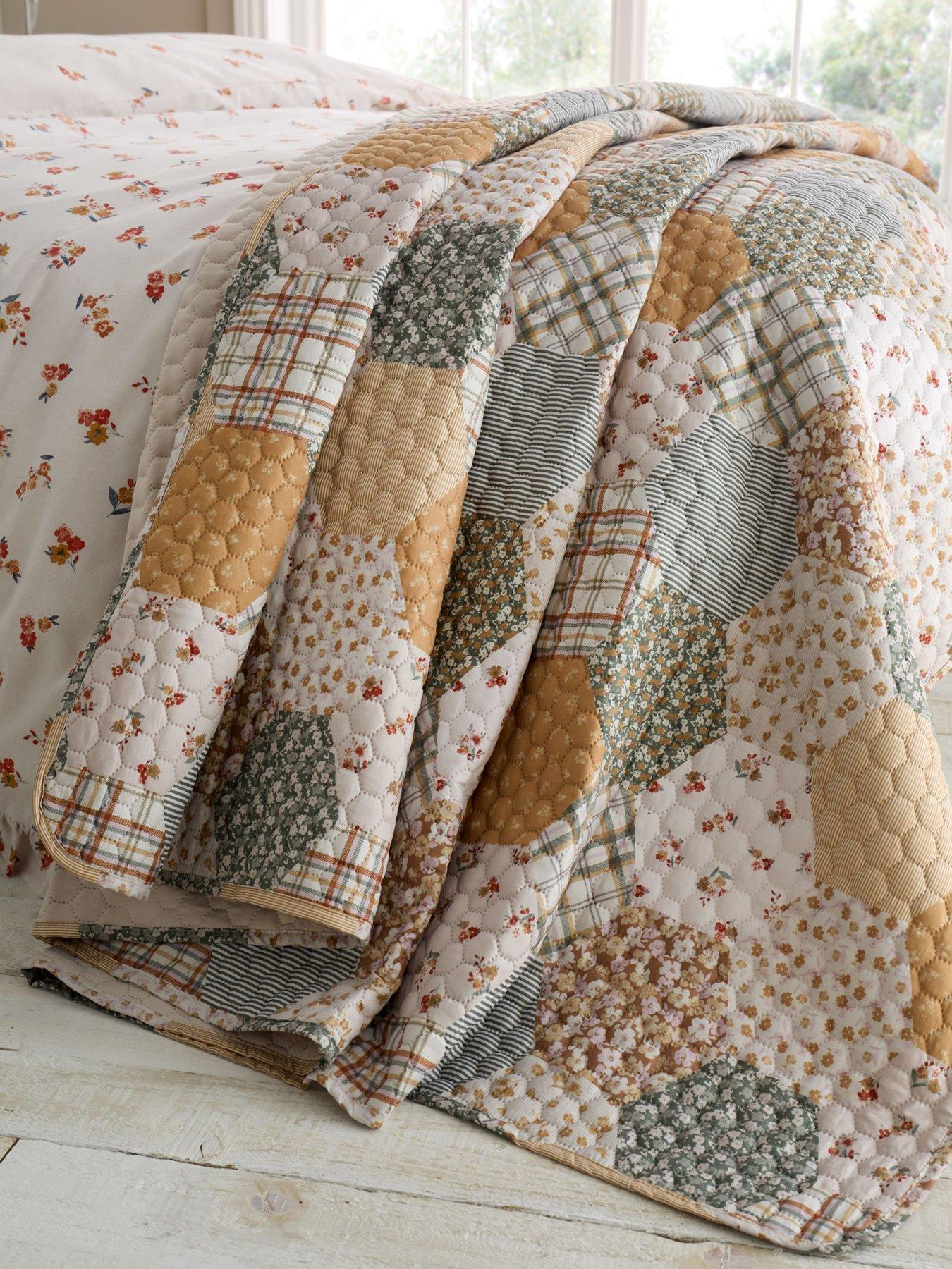 Catherine Lansfield Floral Patchwork Bedspread Throw | Very