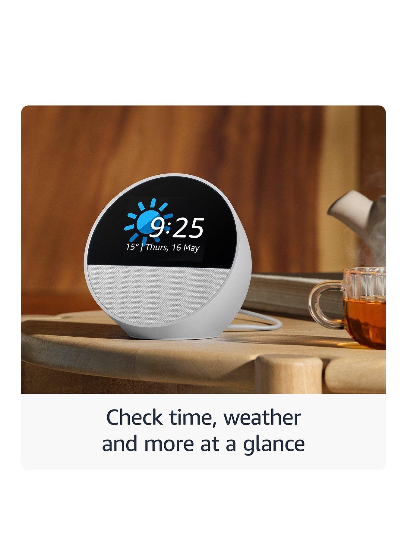 Amazon Echo Spot Alarm Clock with Alexa - White | Very