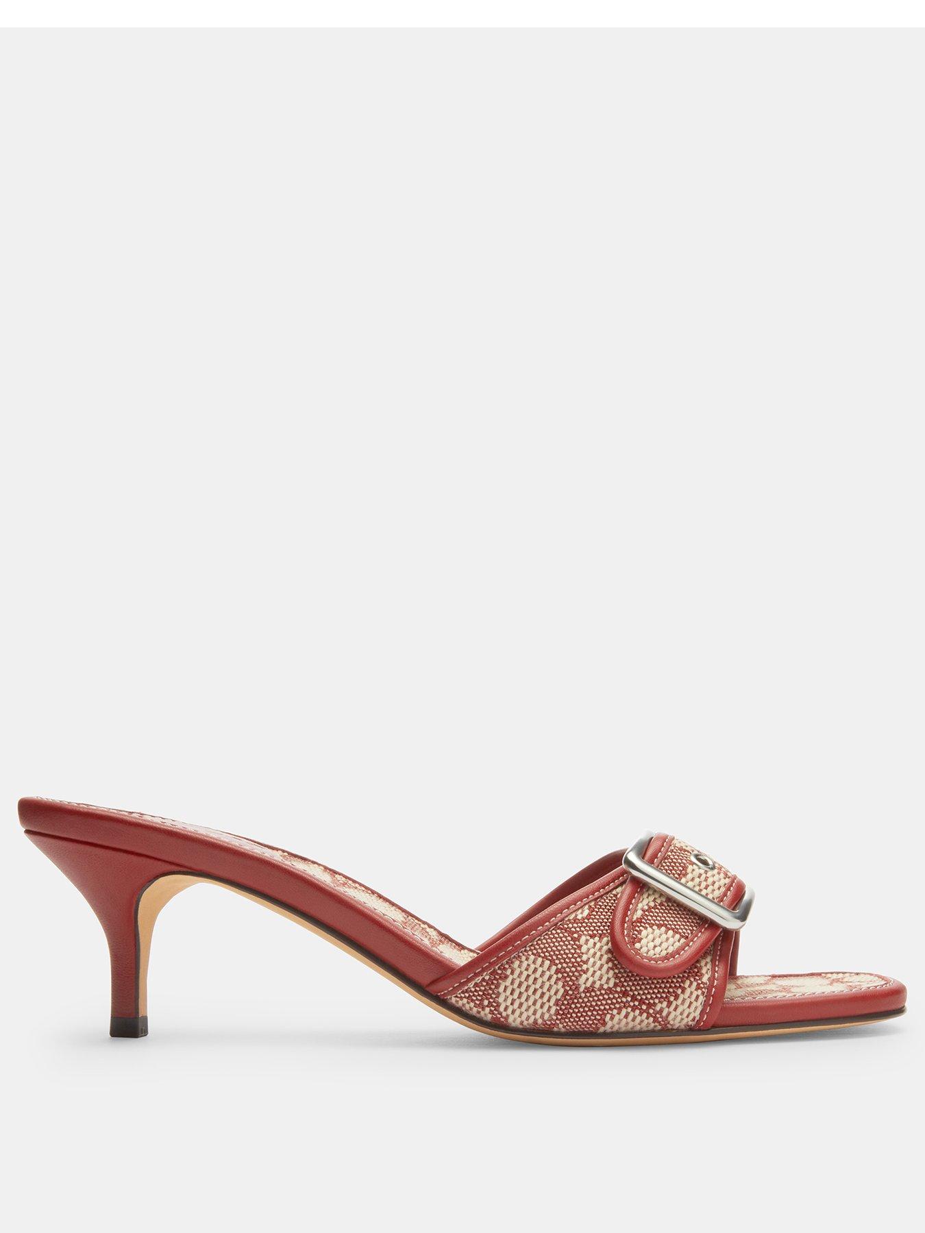 COACH Margot Signature Textile Jacquard Sandals - Dark Red | Very