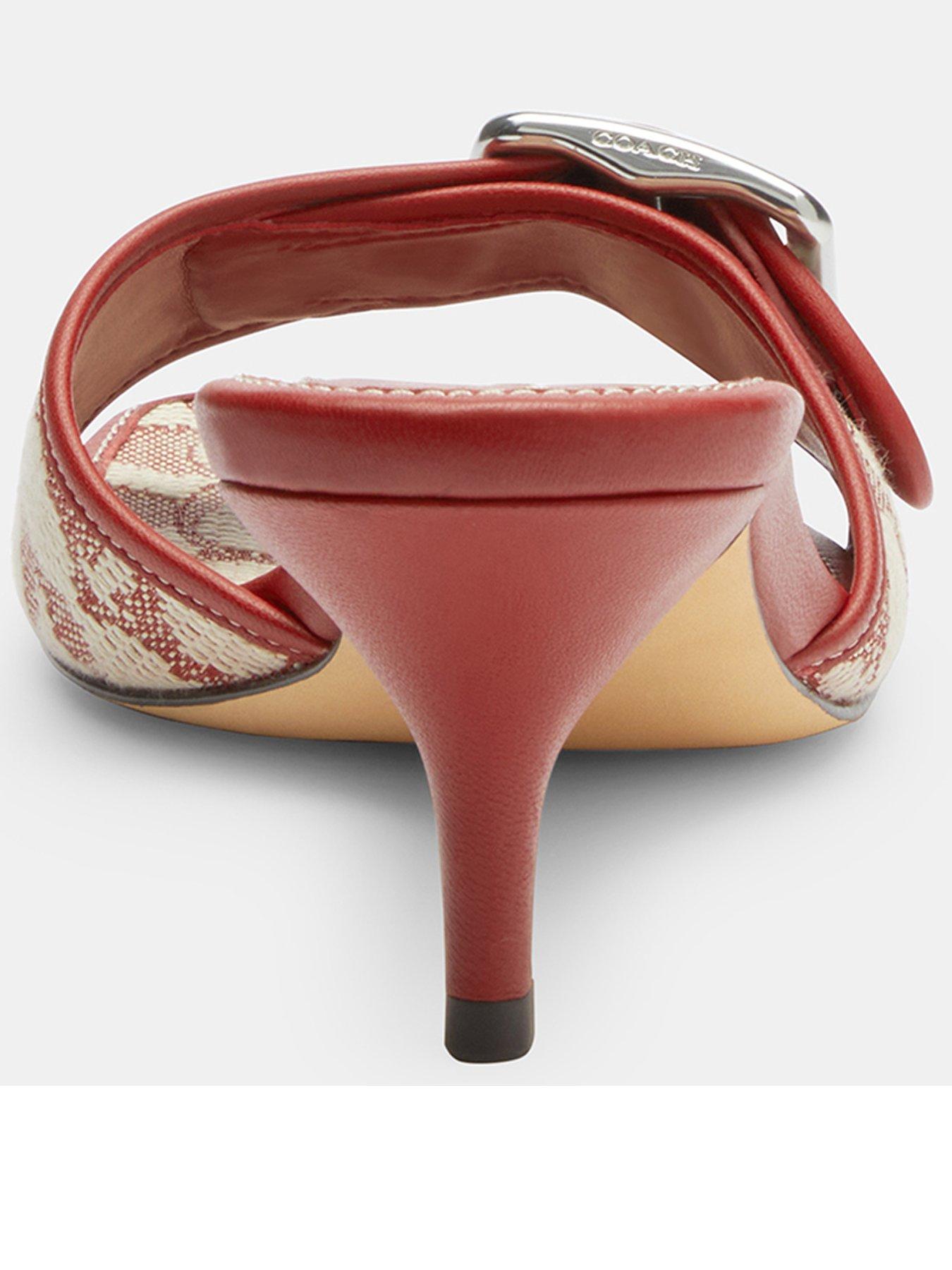 COACH Margot Signature Textile Jacquard Sandals - Dark Red | Very