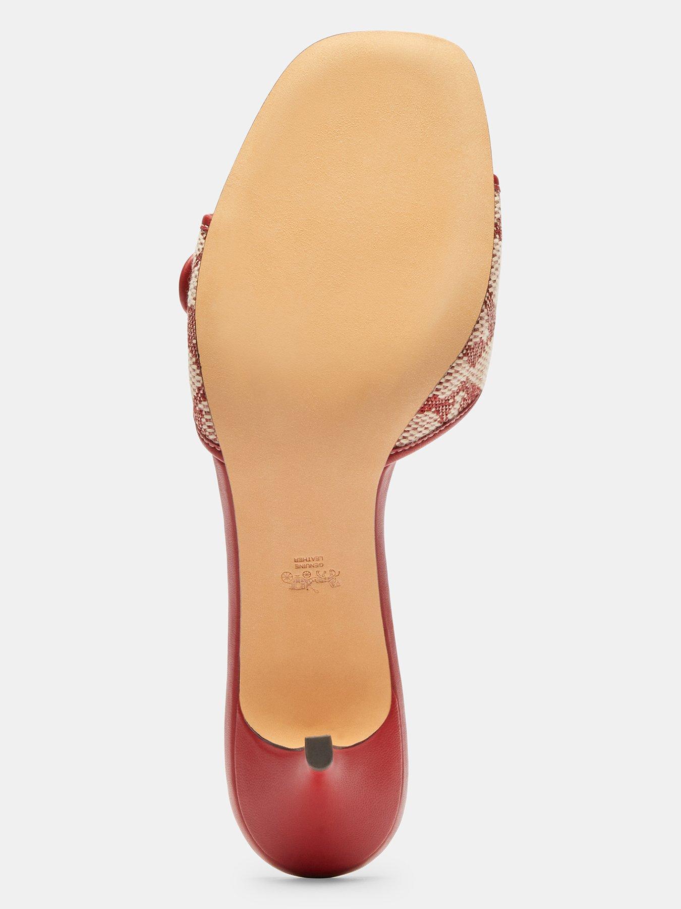 COACH Margot Signature Textile Jacquard Sandals - Dark Red | Very