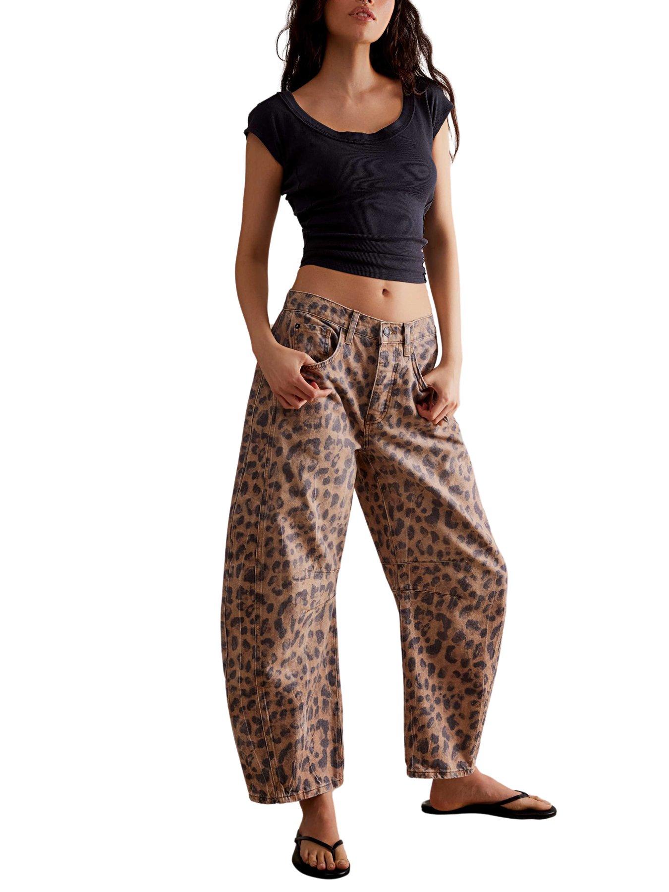 FREE PEOPLE Good Luck Leopard Printed Trousers - Brown | Very