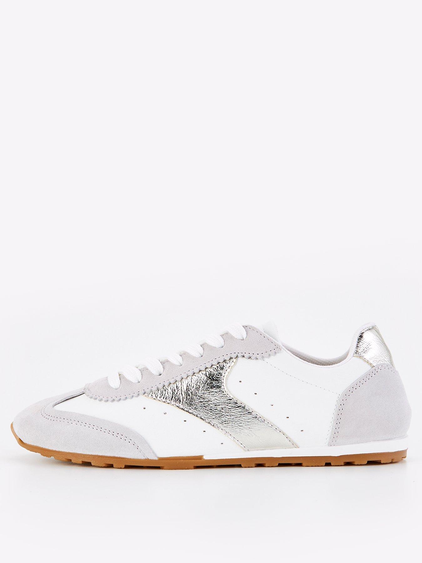 V by Very Low Profile Leather Trainer - White | Very