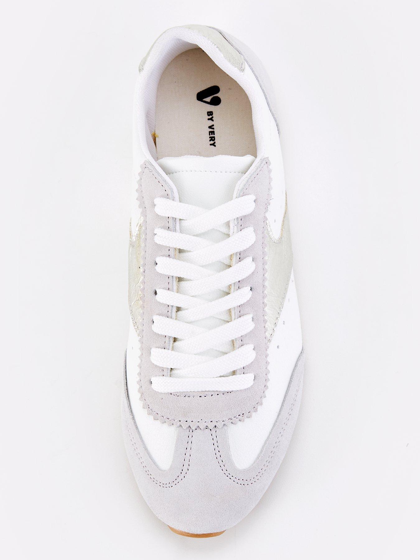 V by Very Low Profile Leather Trainer - White | Very
