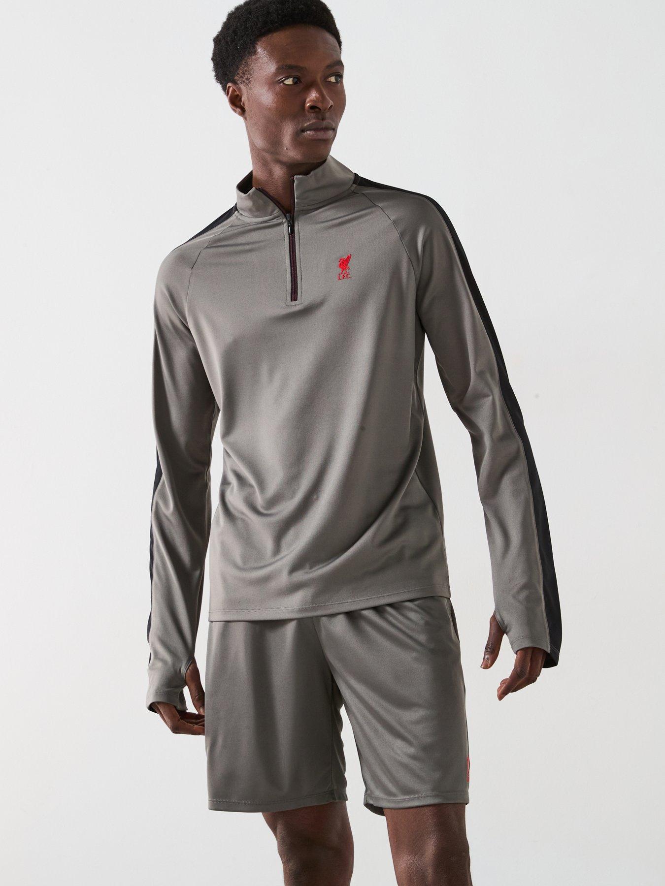 Liverpool FC Football Club Mens Quarter Zip Top - Charcoal - Dark Grey ...