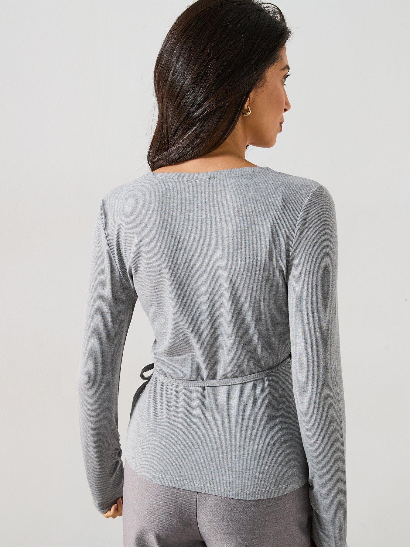 V by Very Wrap Ballet Top - Grey | Very