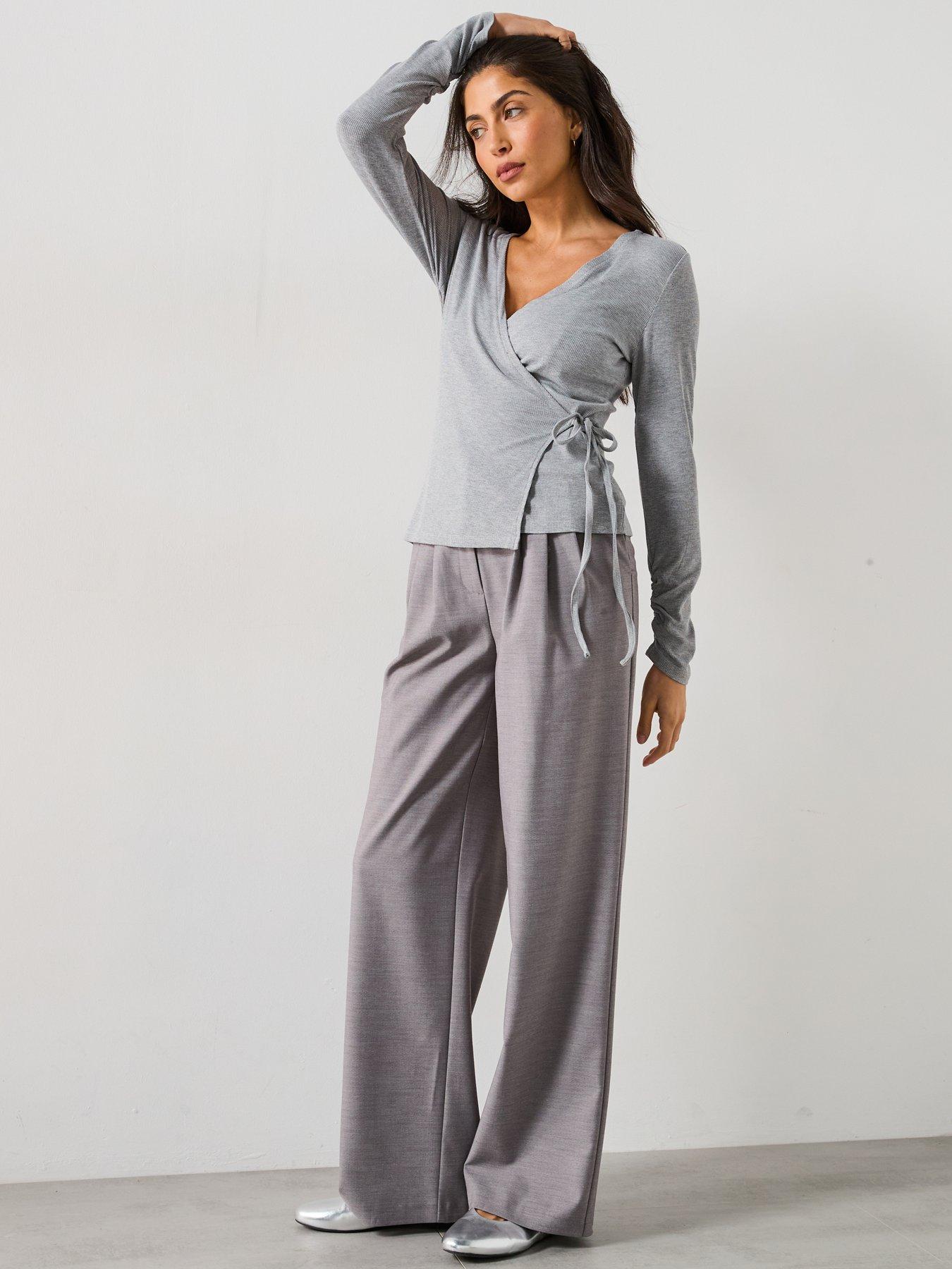 V by Very Wrap Ballet Top - Grey | Very