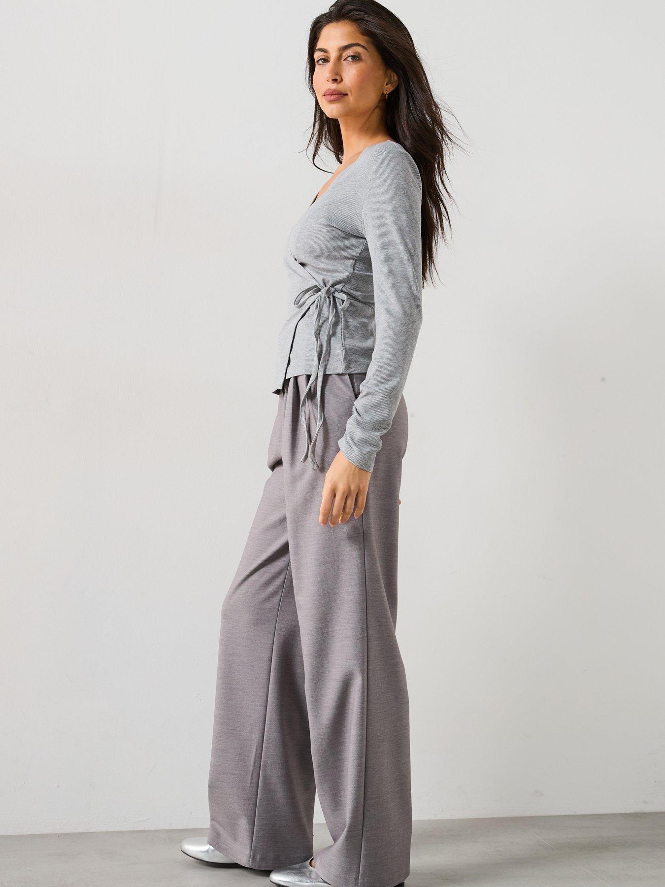 V by Very Wrap Ballet Top - Grey | Very