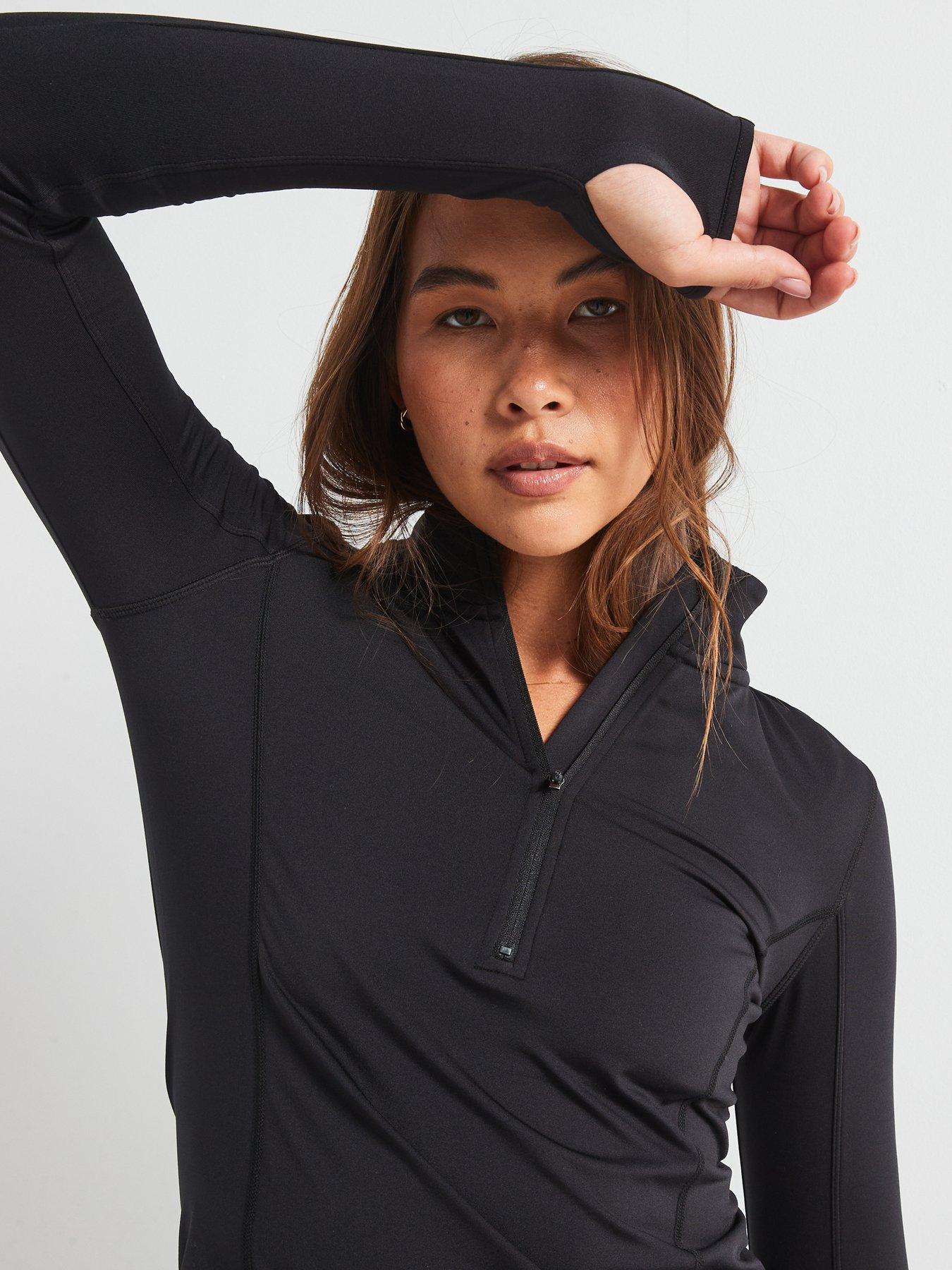 V by Very Half Zip Sports Top - Black | Very