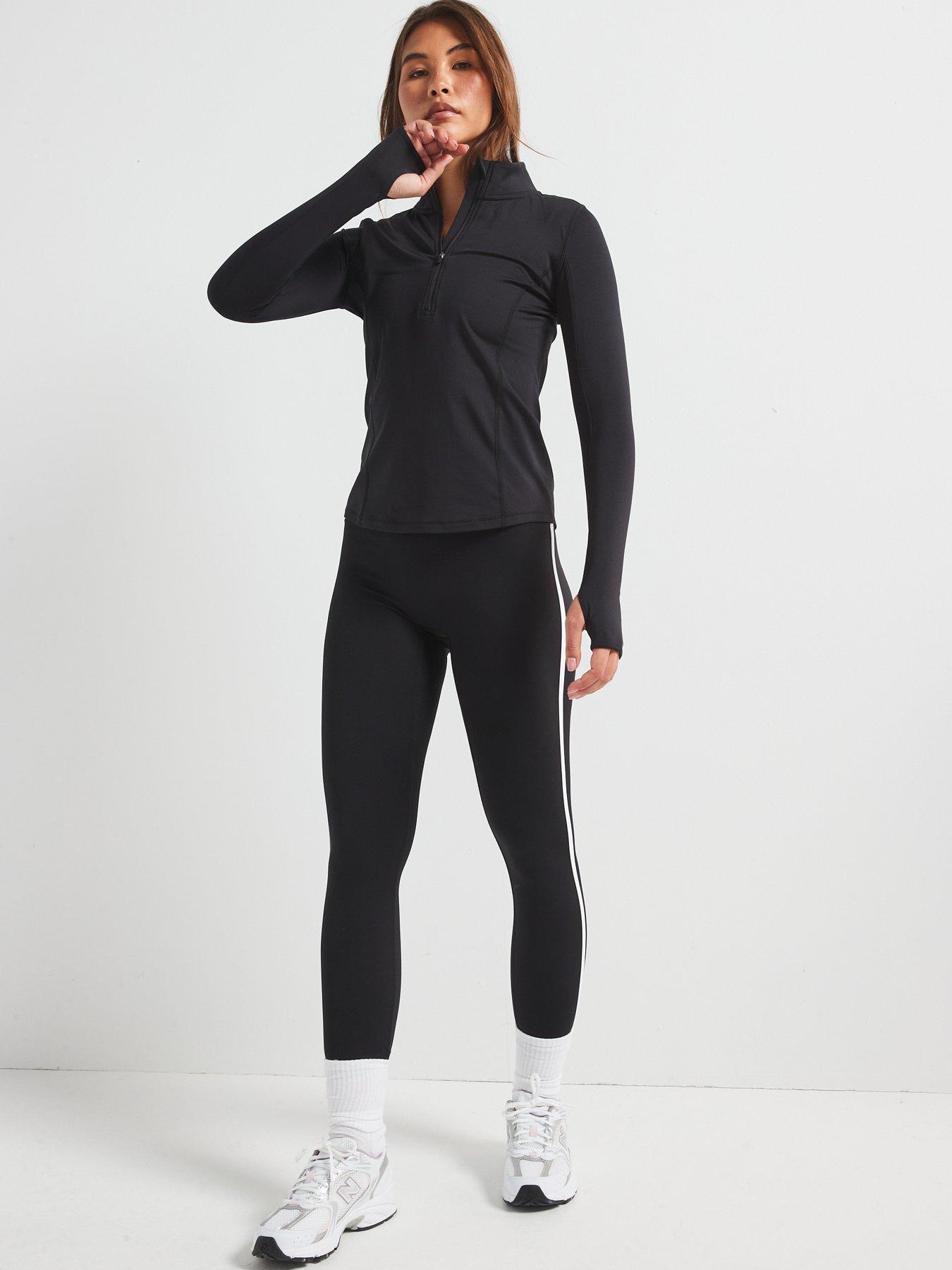 V by Very Half Zip Sports Top - Black | Very