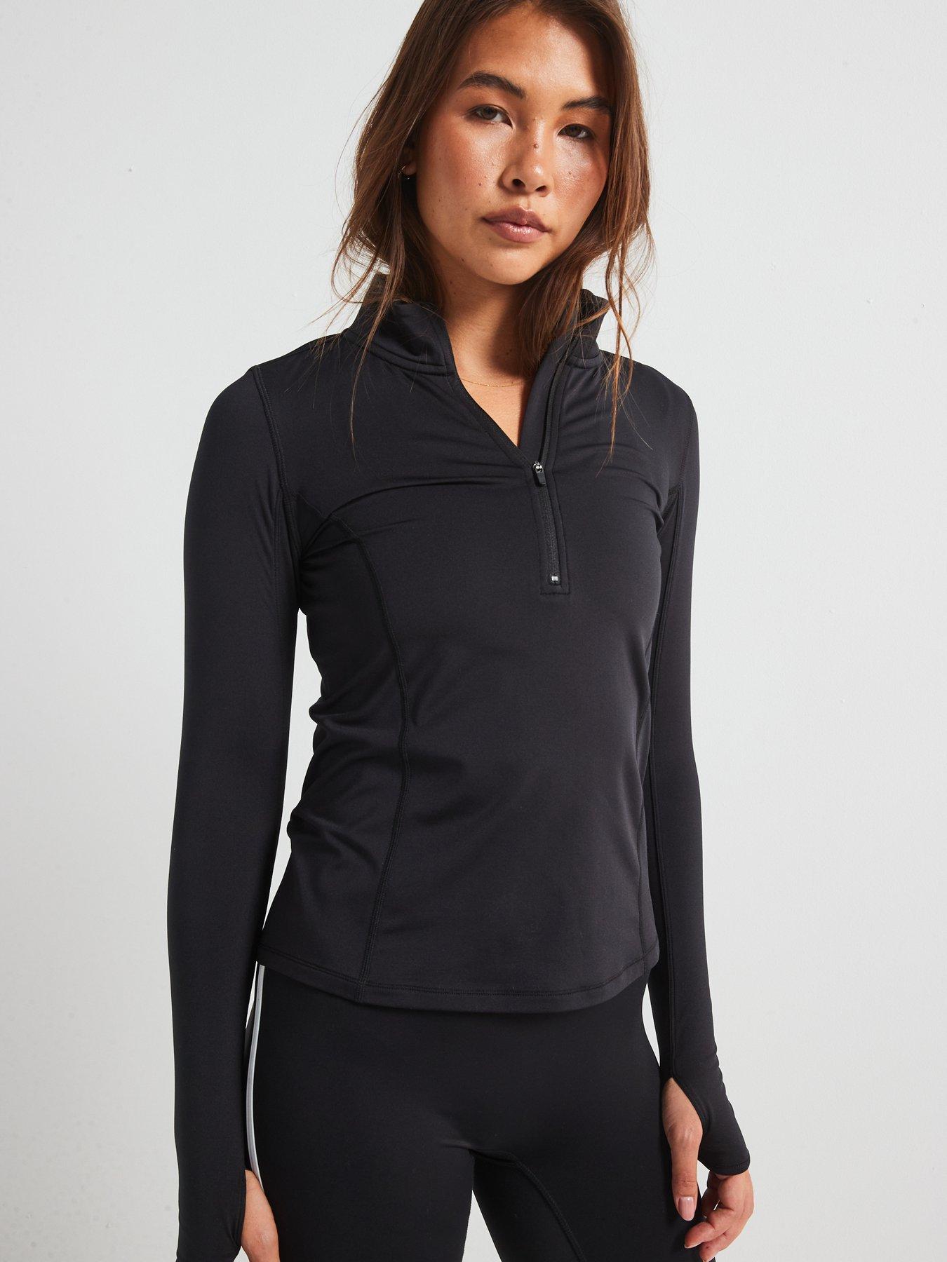 V by Very Half Zip Sports Top - Black | Very