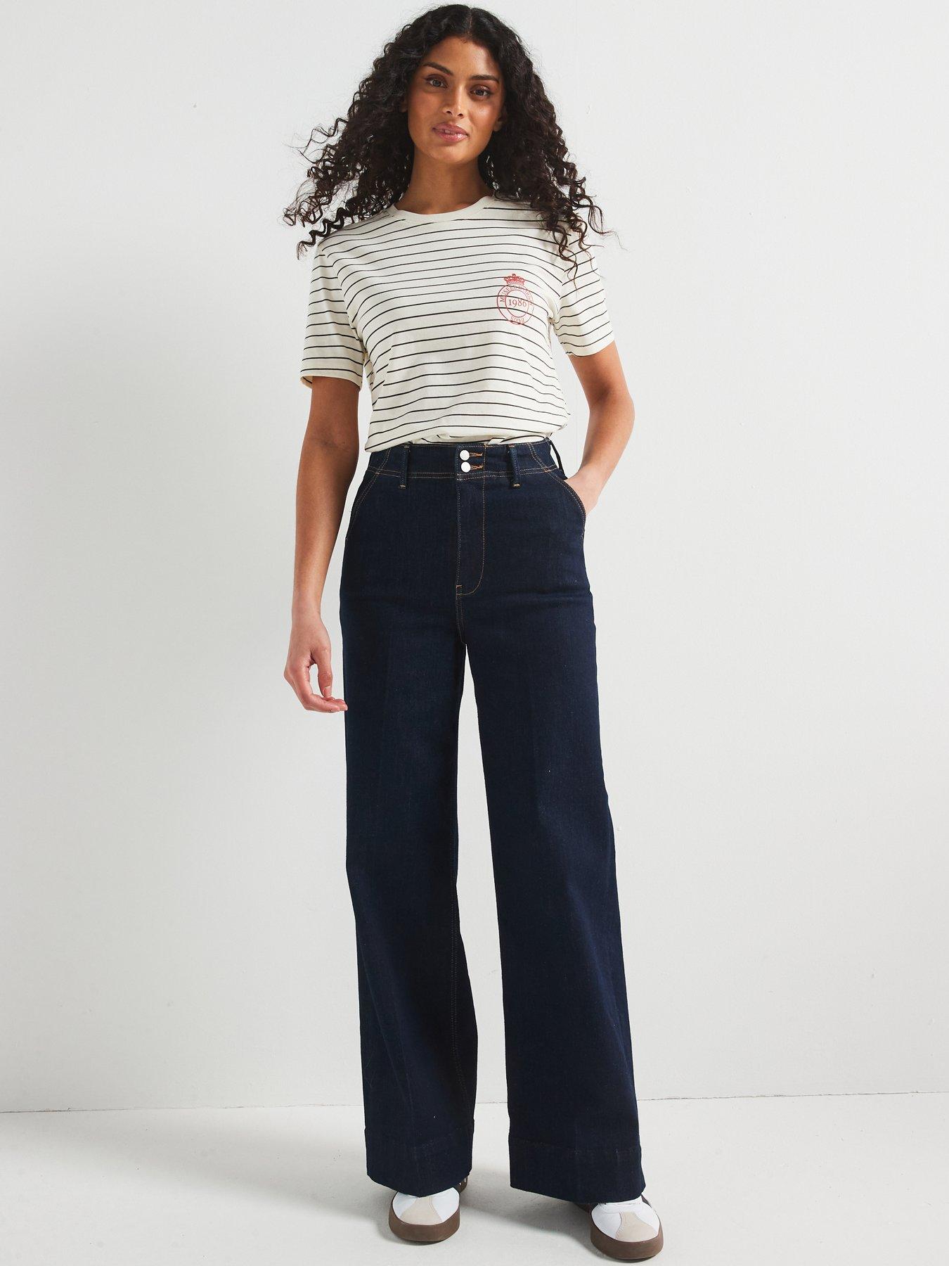 V by Very Graphic T-Shirt Stripe - White | Very