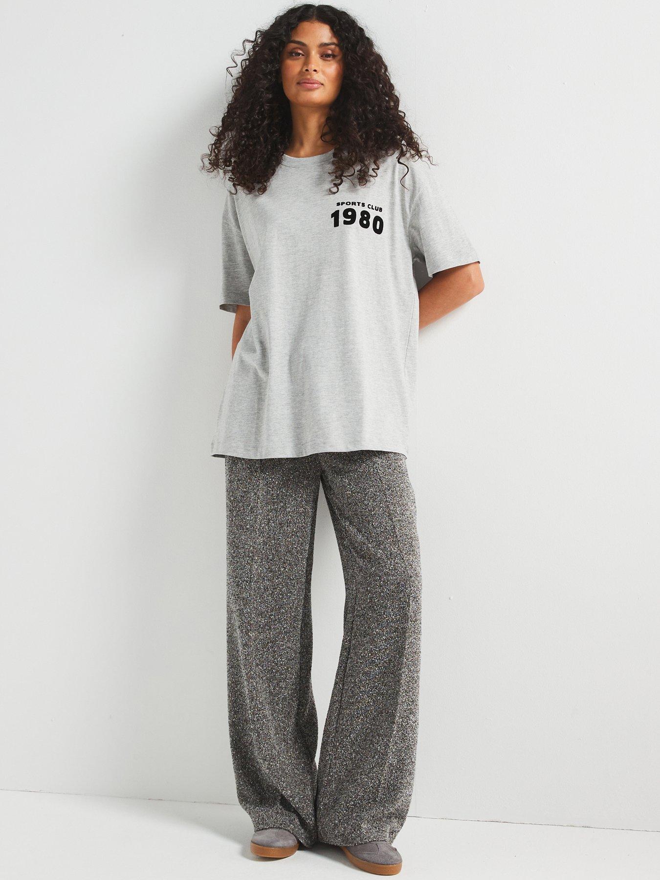 V by Very Graphic T-Shirt Oz - Grey | Very