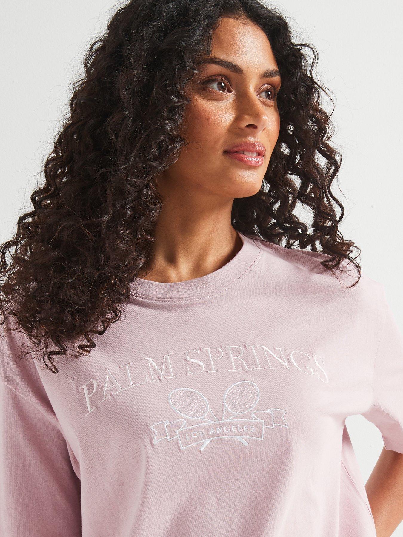 V by Very Oversized Graphic T-shirt Oz - Pink | Very
