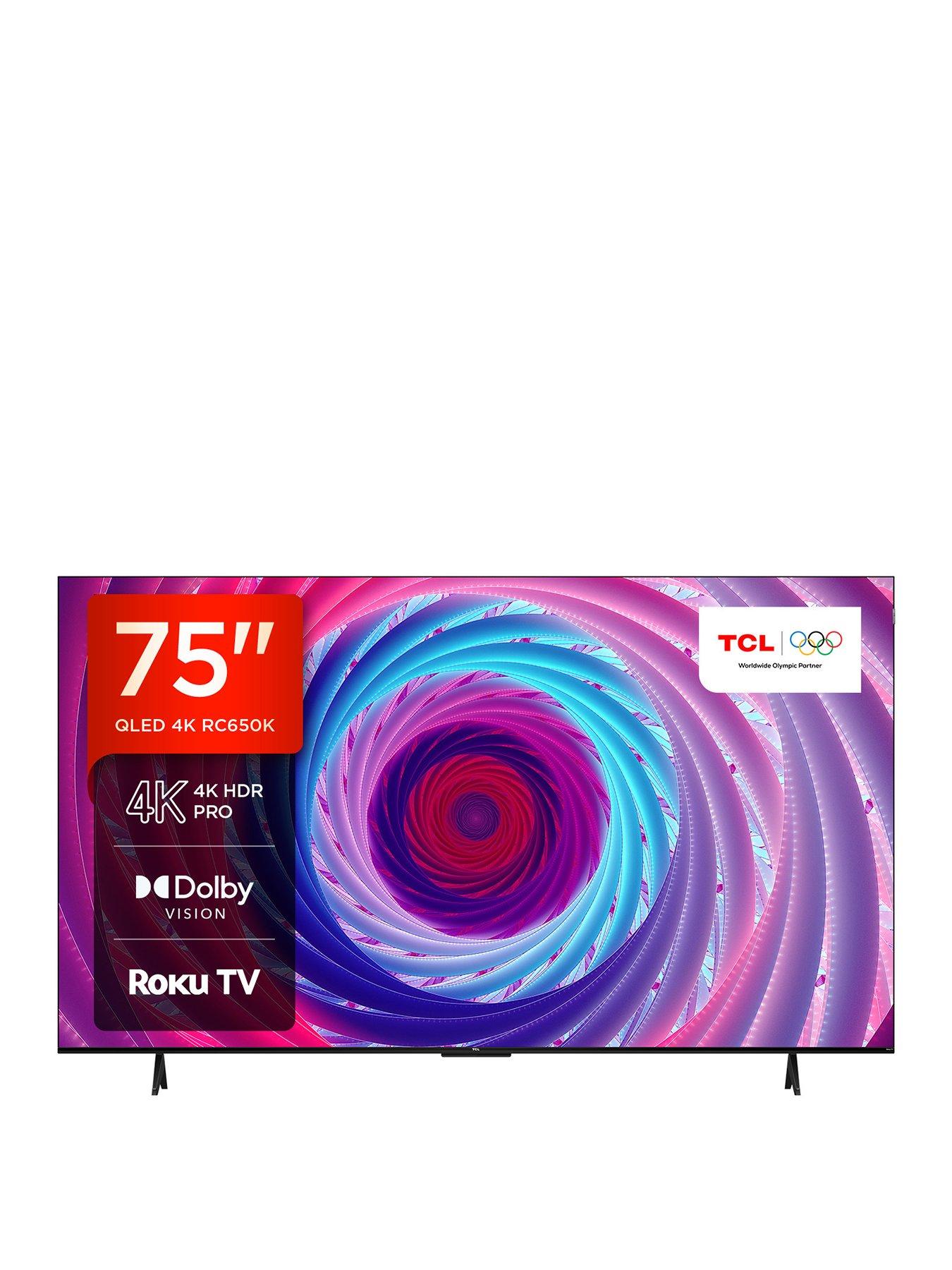 TCL 75RC650K Roku TV, 75-inch, 4K Ultra HD HDR, QLED TV | Very