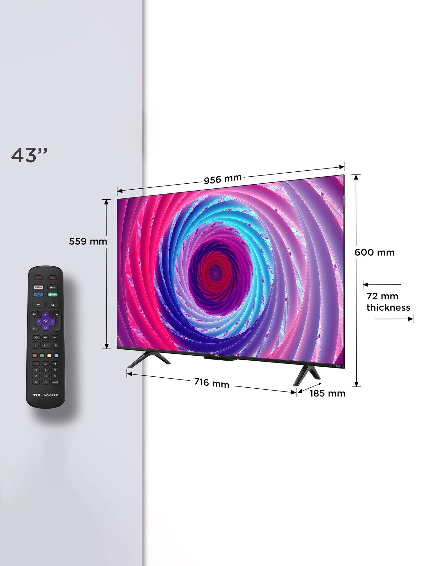 TCL 43RC650K Roku TV, 43-inch, 4K Ultra HD HDR, QLED TV | Very