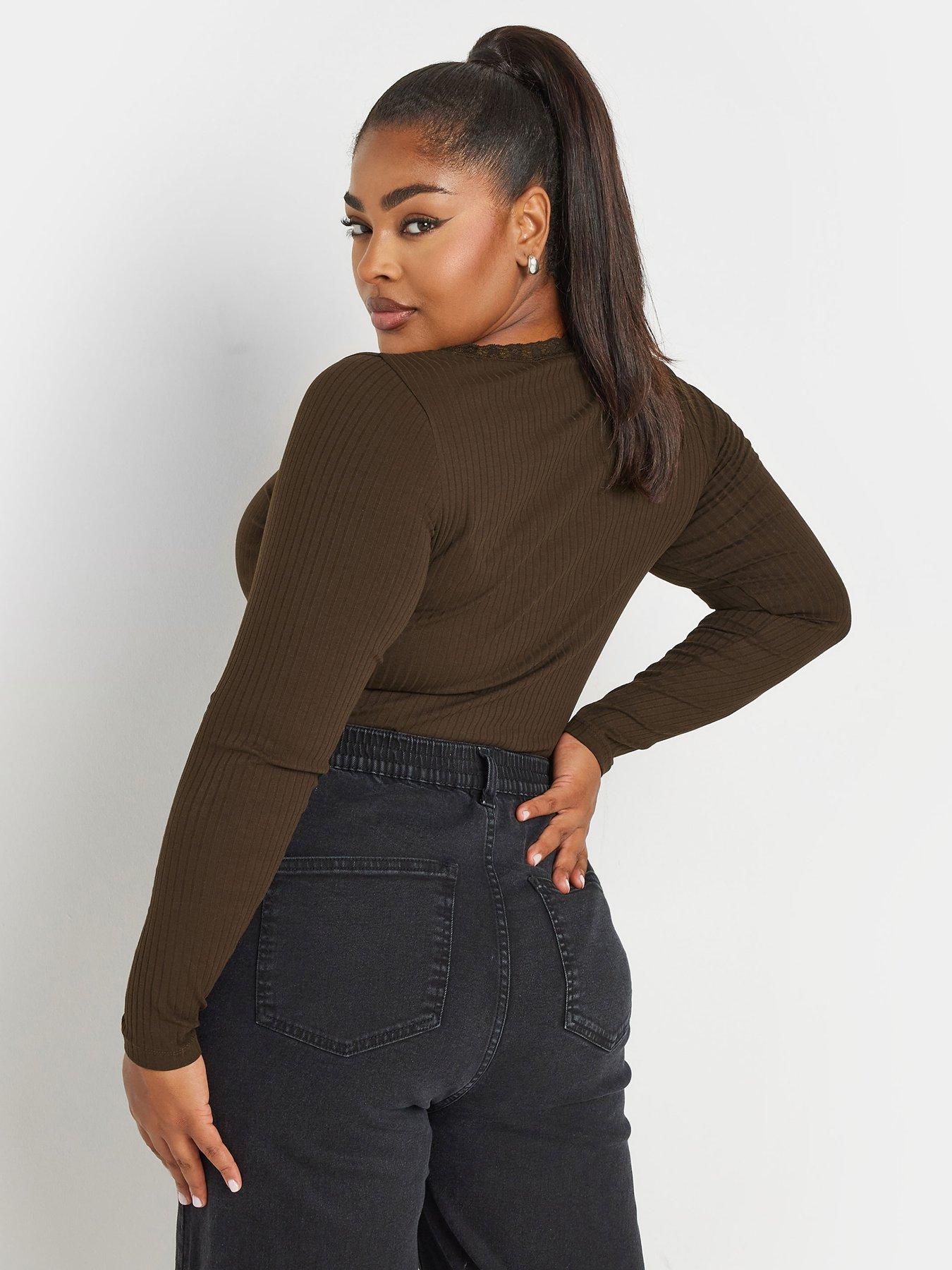 Yours Curve Rib Lace Body Suit | Very