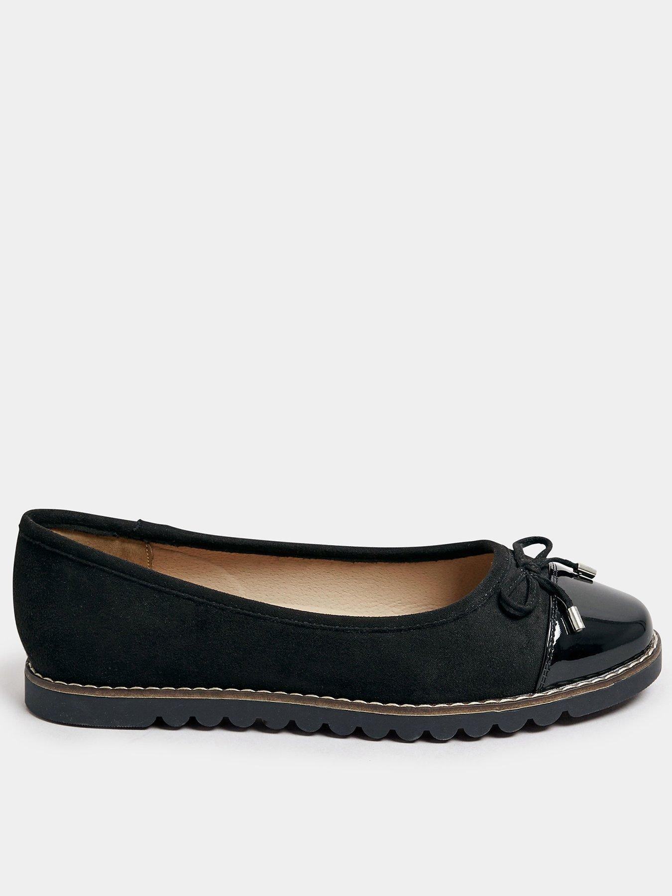 Yours Extra Wide Fit Toe Cap Ballet Pumps - Black | Very