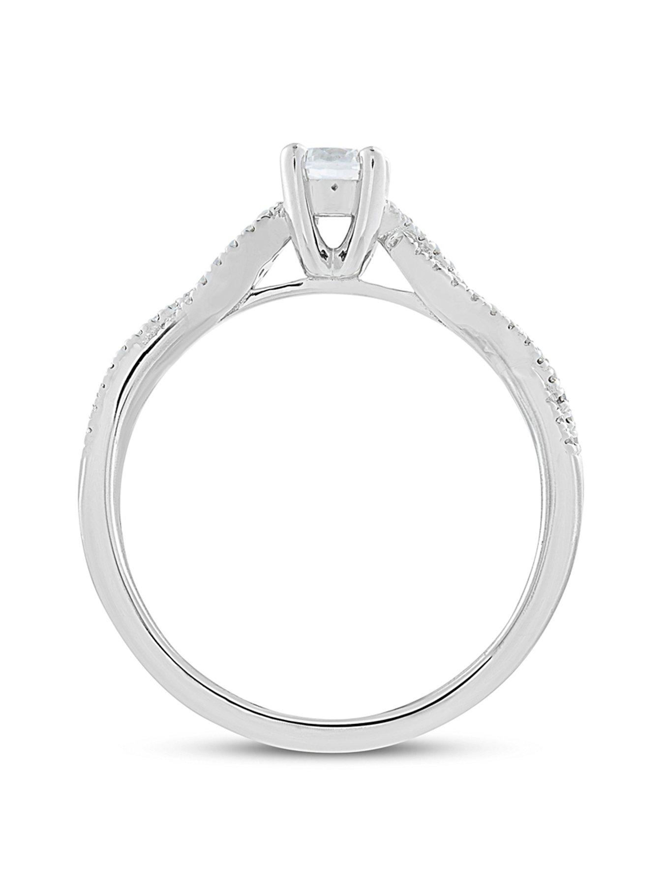 Love DIAMOND Diamond Twisted Band Solitaire Ring G VS+ Lab Grown | Very