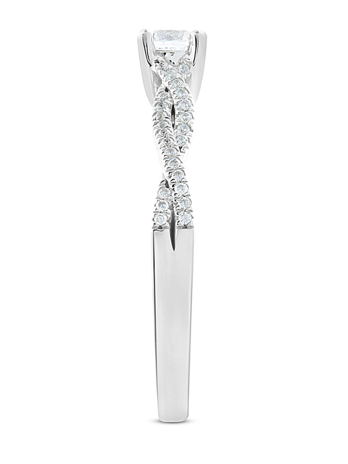 Love DIAMOND Diamond Twisted Band Solitaire Ring G VS+ Lab Grown | Very
