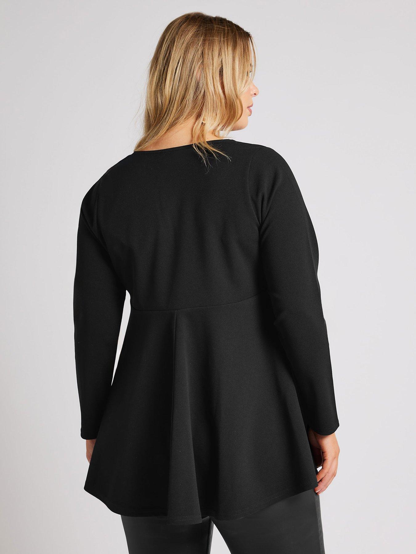 Yours Curve Keyhole Top - Black | Very