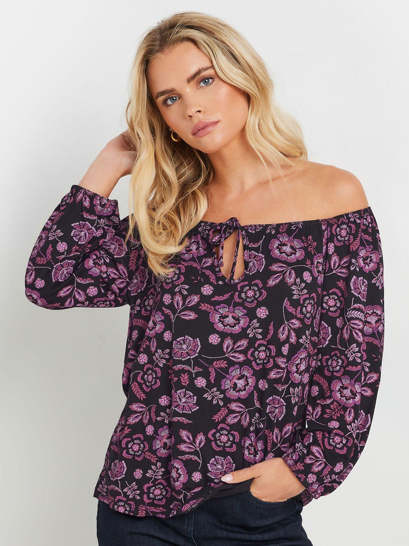 M&Co Petite Ditsy Keyhole Front Top | Very