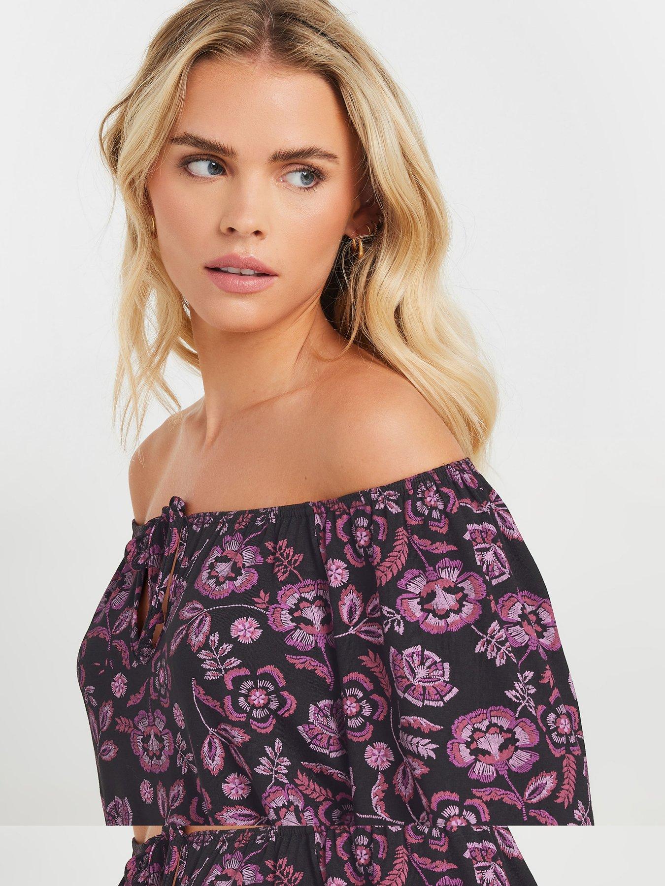 M&Co Petite Ditsy Keyhole Front Top | Very