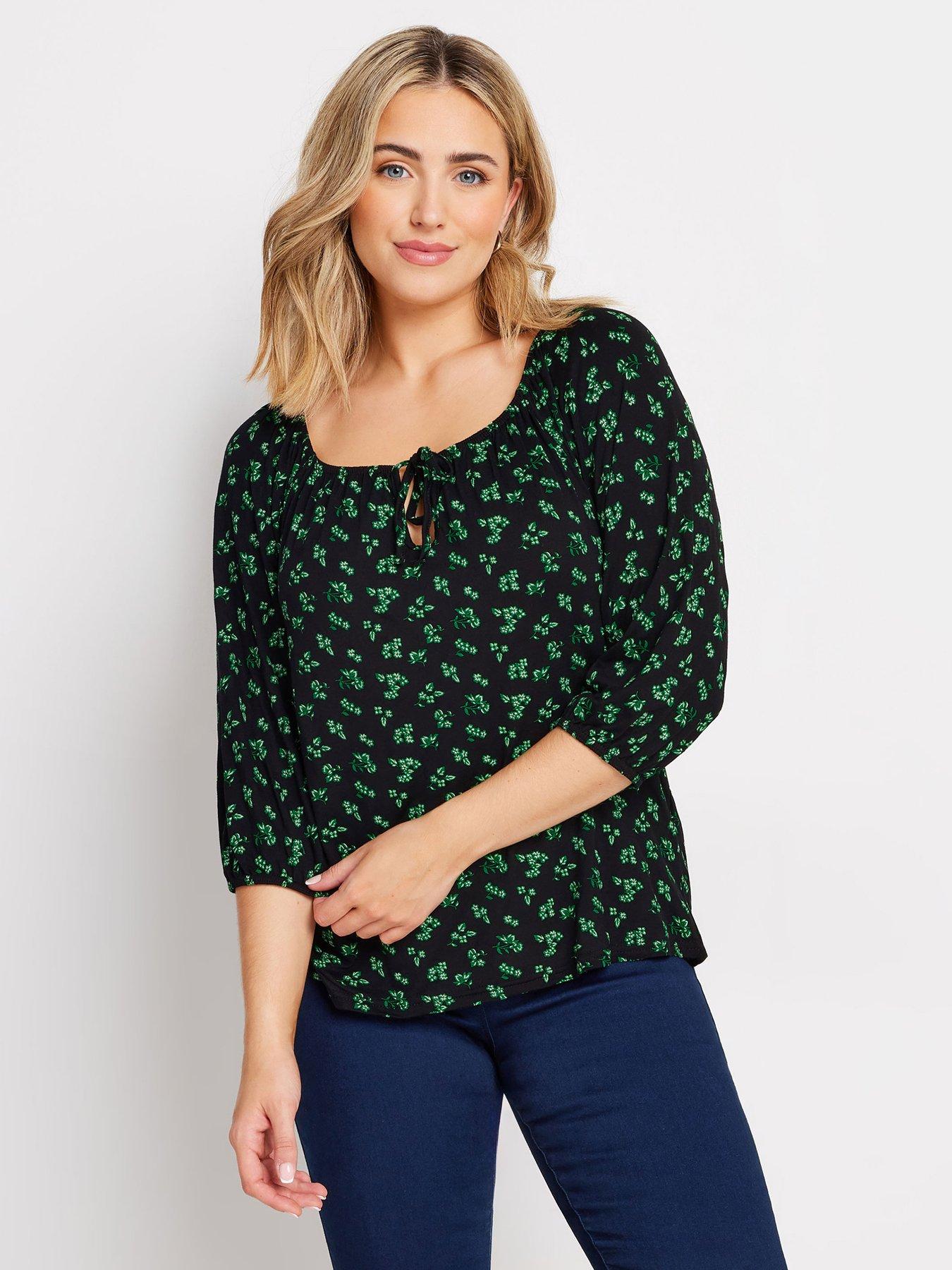 M&Co Leaf Floral Keyhole Front Top | Very