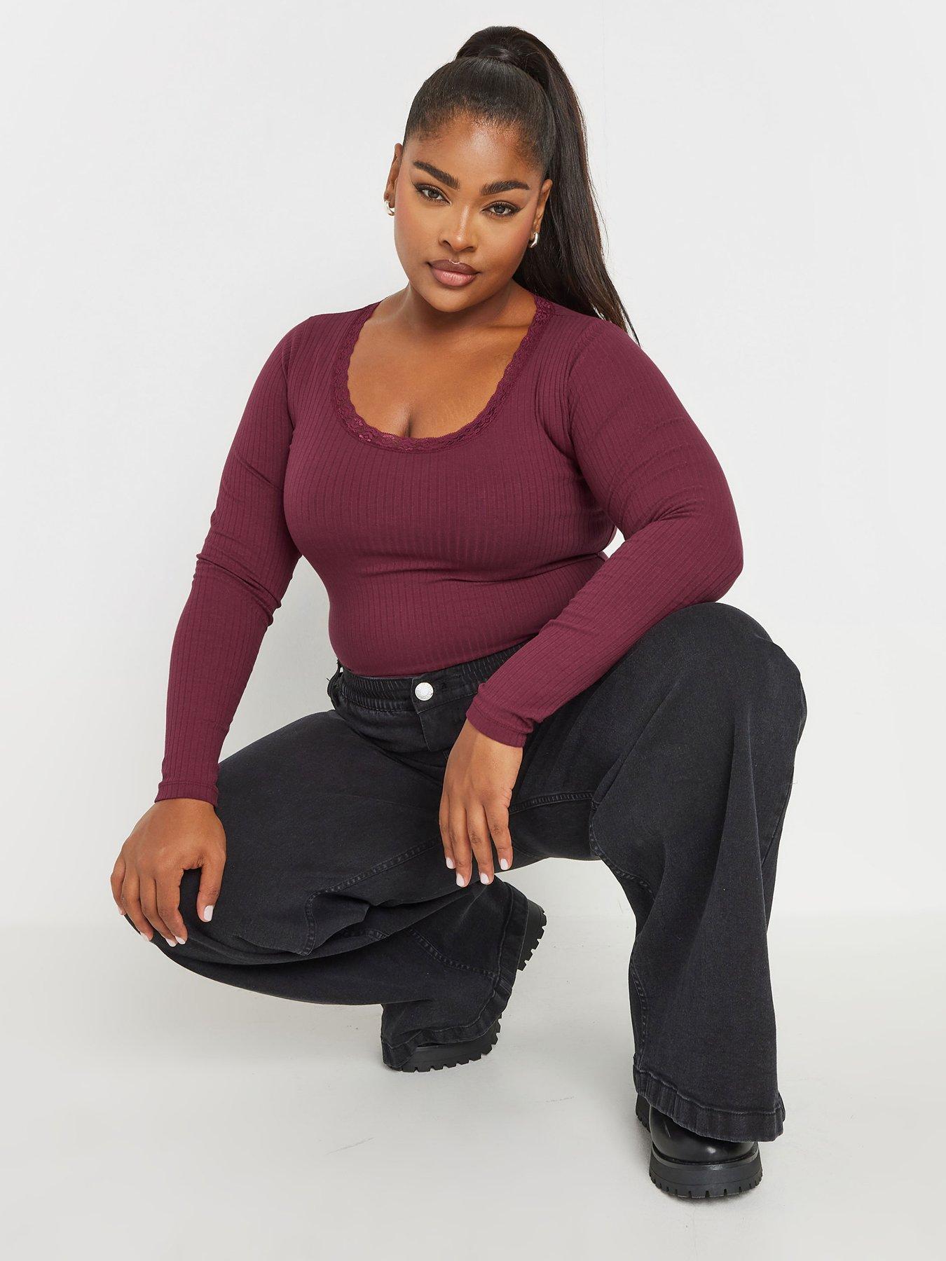 Yours Curve Rib Lace Body Suit | Very