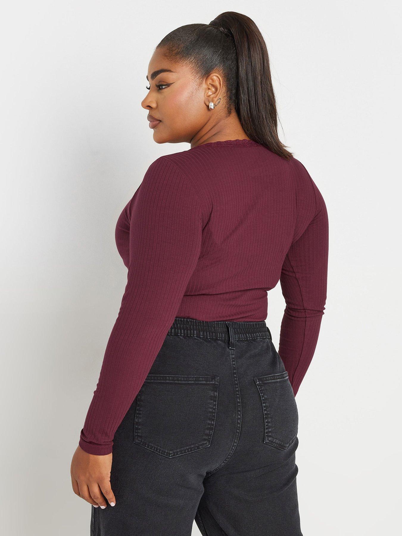 Yours Curve Rib Lace Body Suit | Very