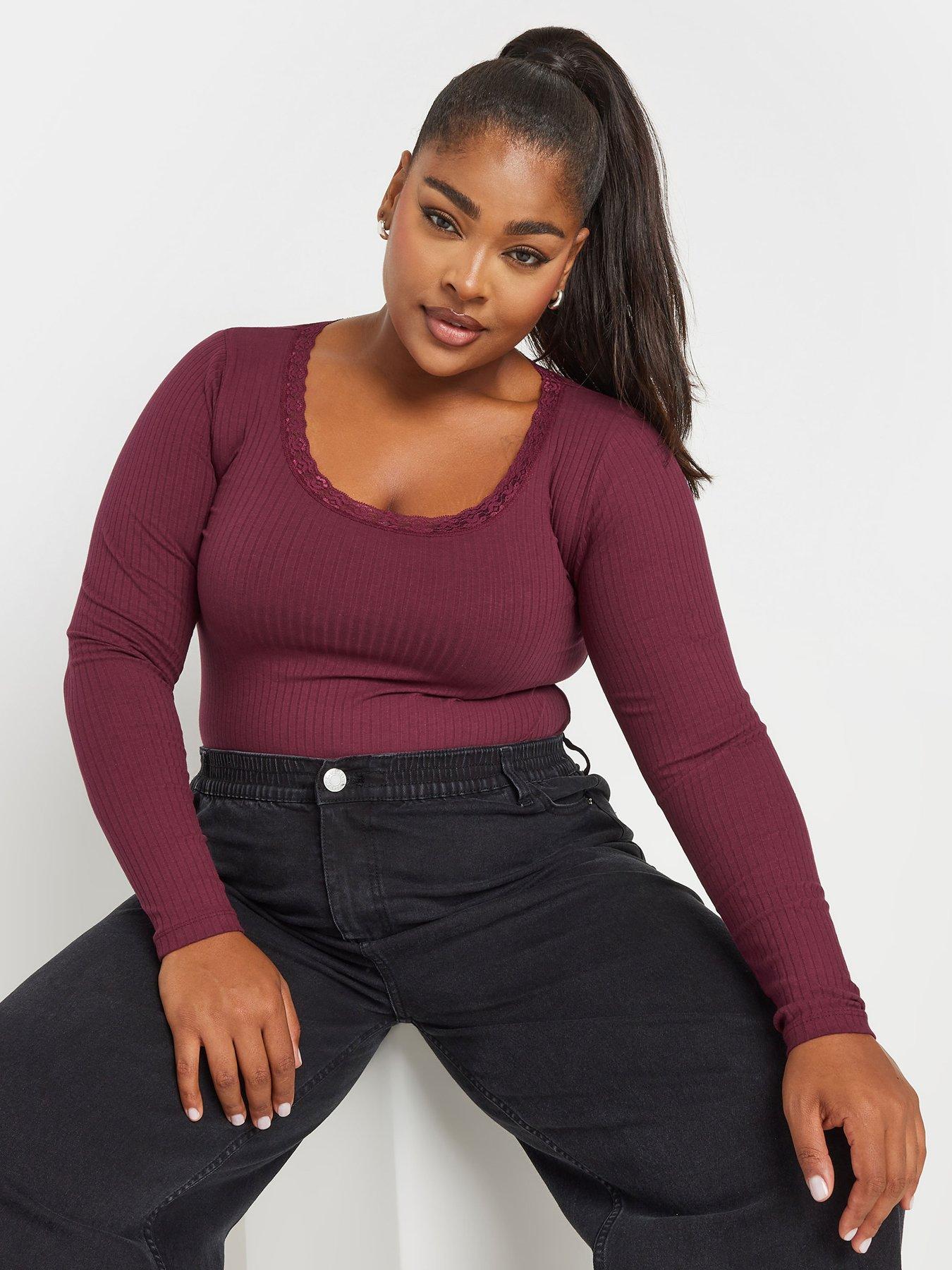 Yours Curve Rib Lace Body Suit | Very