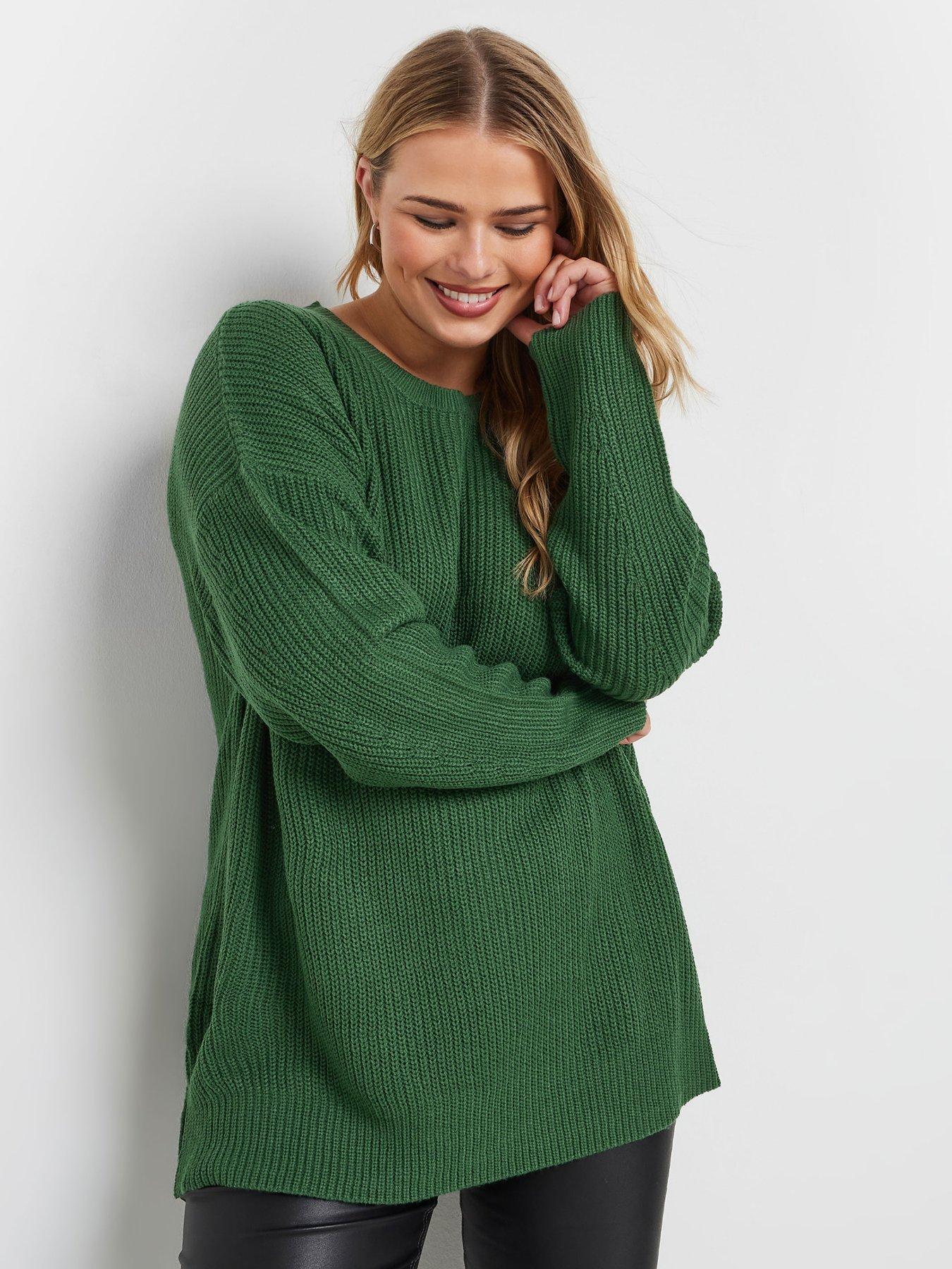 Yours Curve Drop Shoulder Jumper - Green | Very