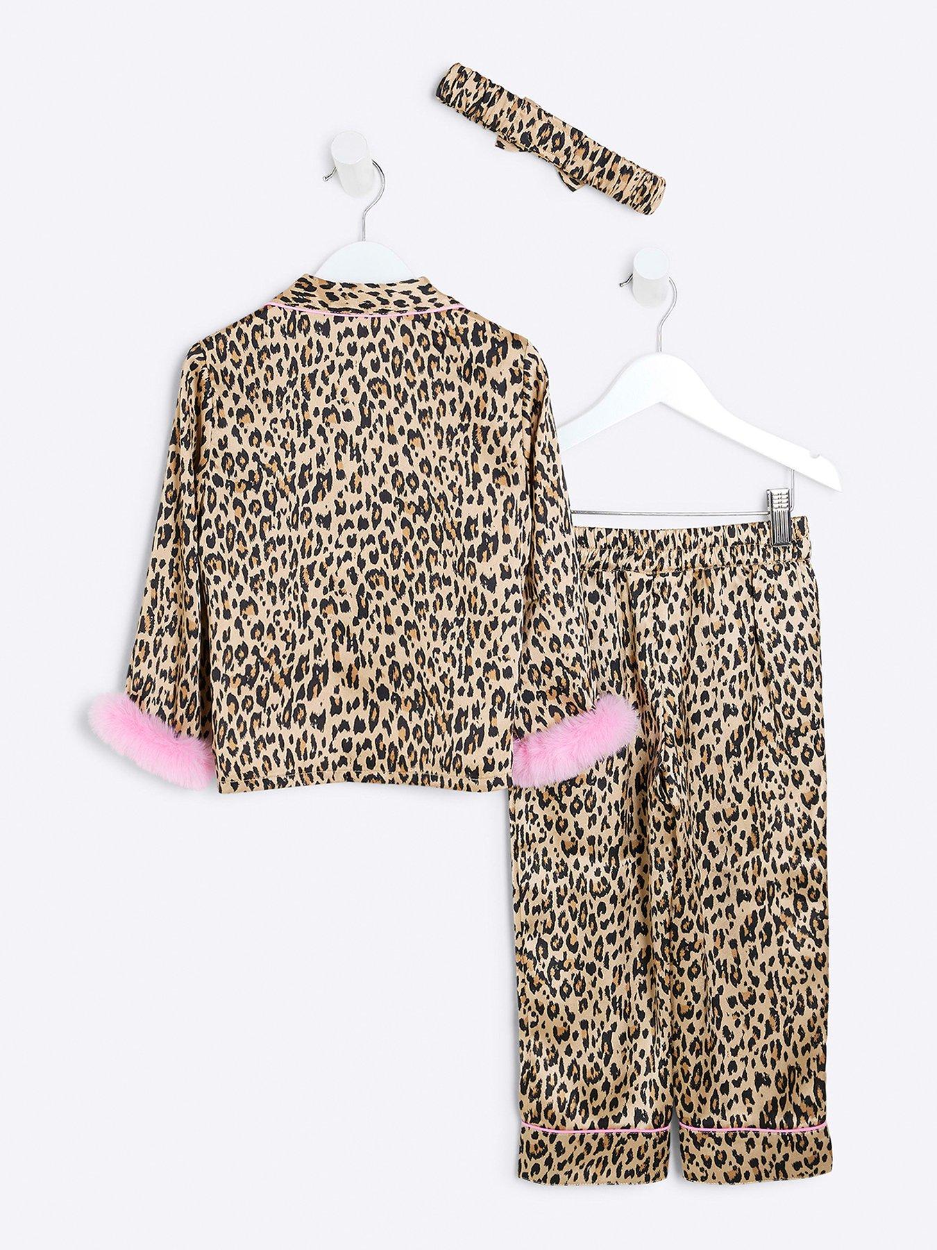 River Island Mini Mini Girl Faux Fur Leopard Pyjamas - Brown | Very