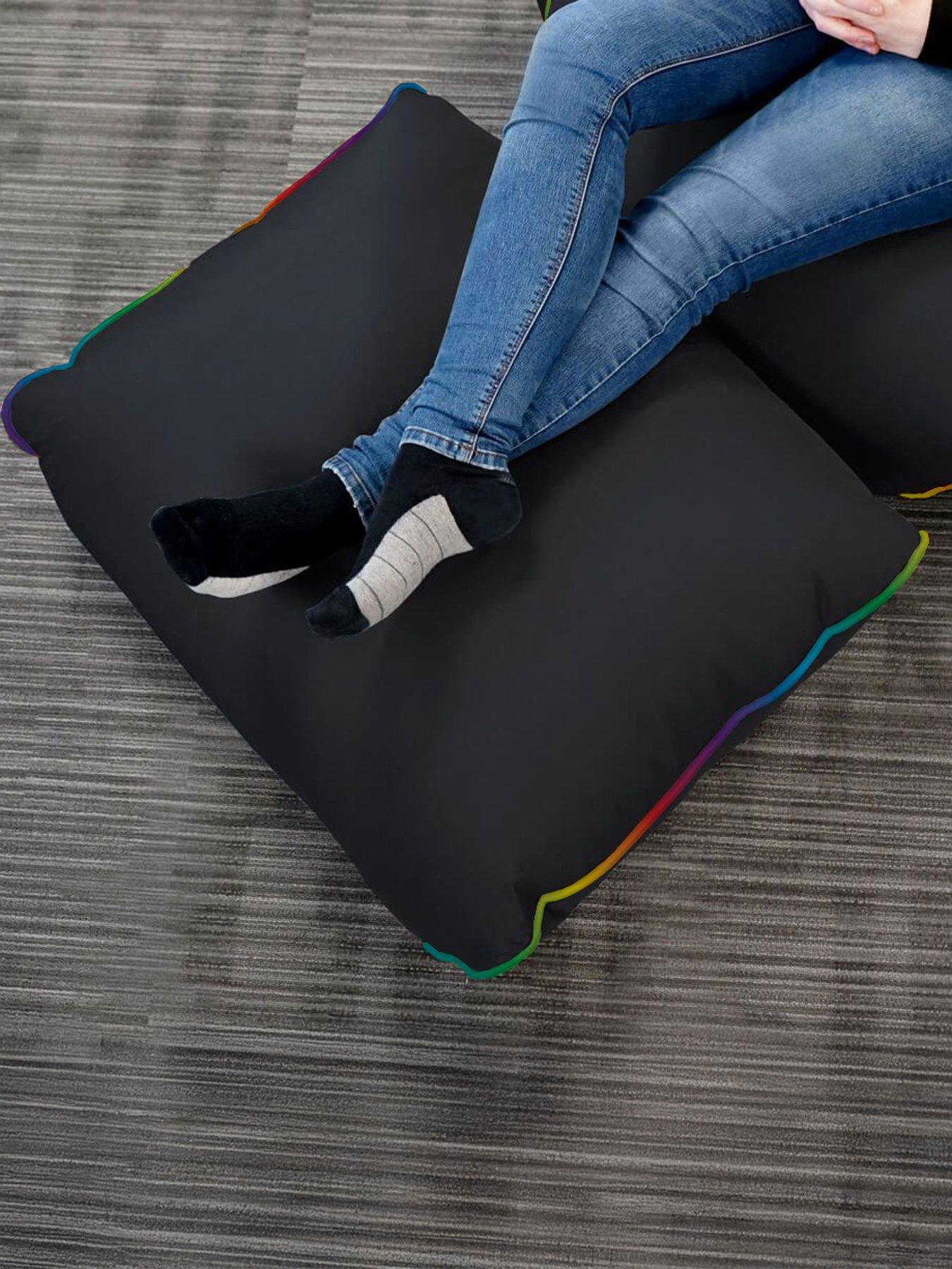 rucomfy Black Rugame Gamer Bean Bag Footstool- Led | Very