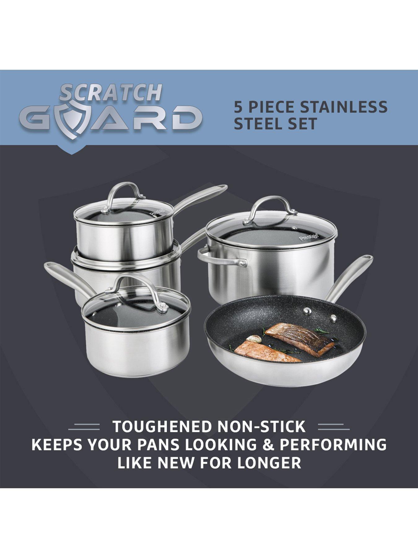 Prestige Scratch Guard 5-Piece Stainless Steel Pan Set | Very