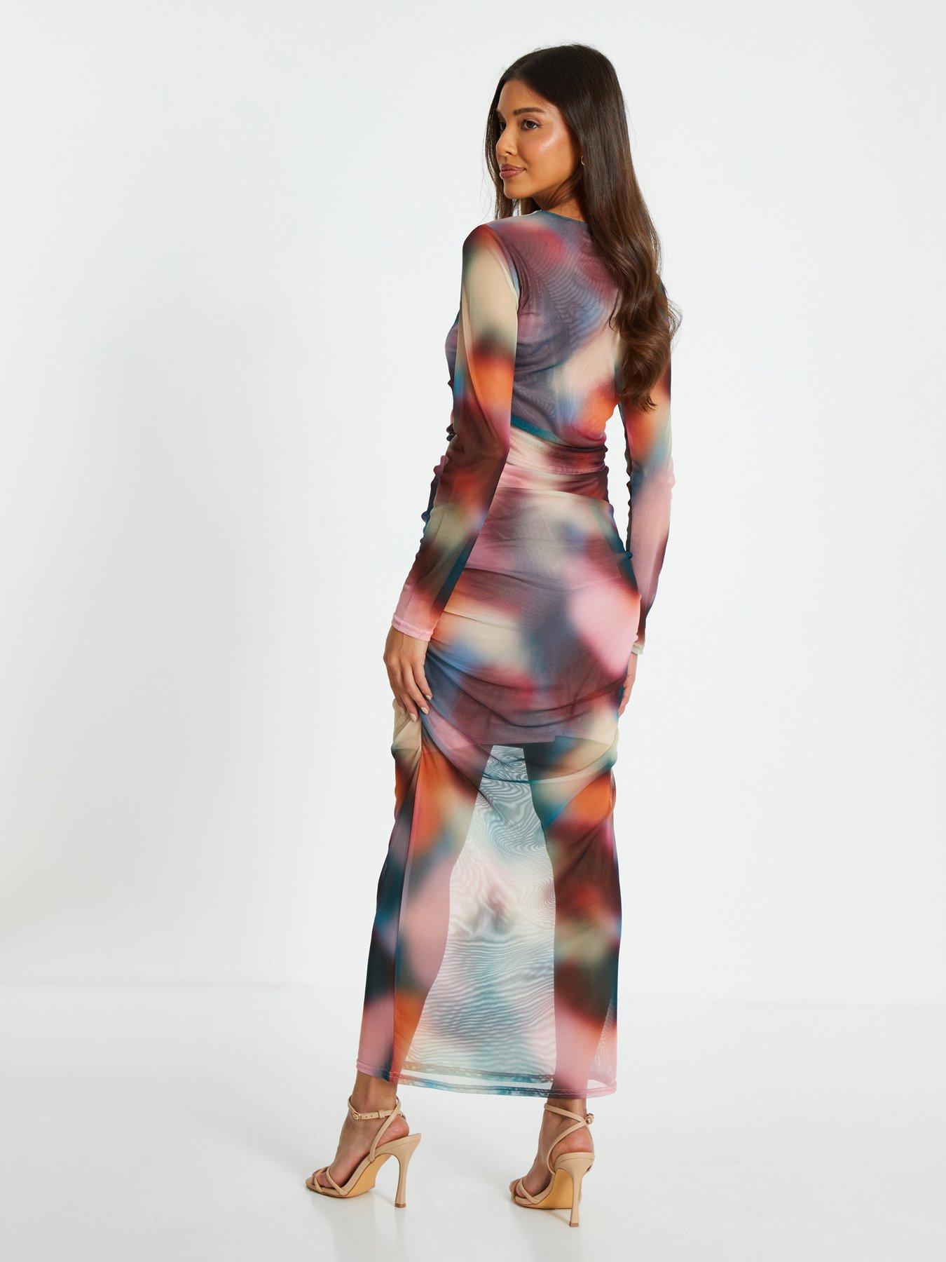 Quiz Multicoloured Ombre Mesh Crop top - Multi | Very