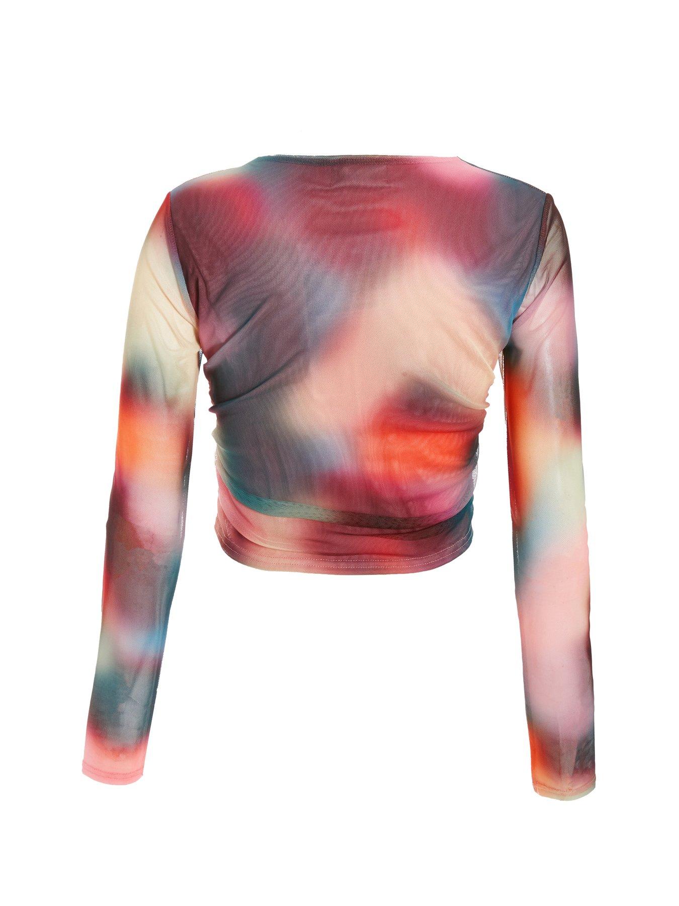 Quiz Multicoloured Ombre Mesh Crop top - Multi | Very