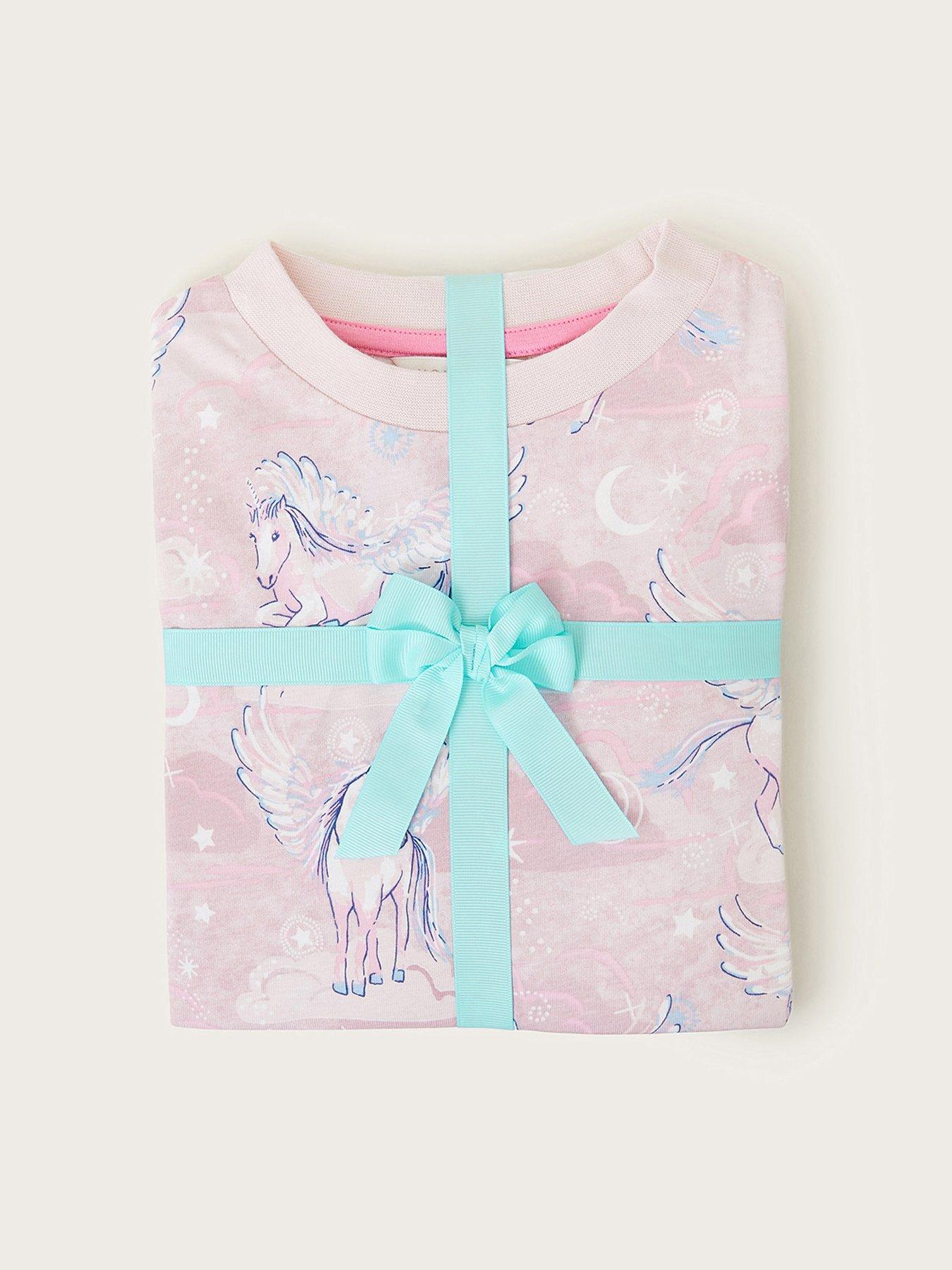 Monsoon Girls Unicorn Print Long Sleeve Pyjama Set - Pink | Very