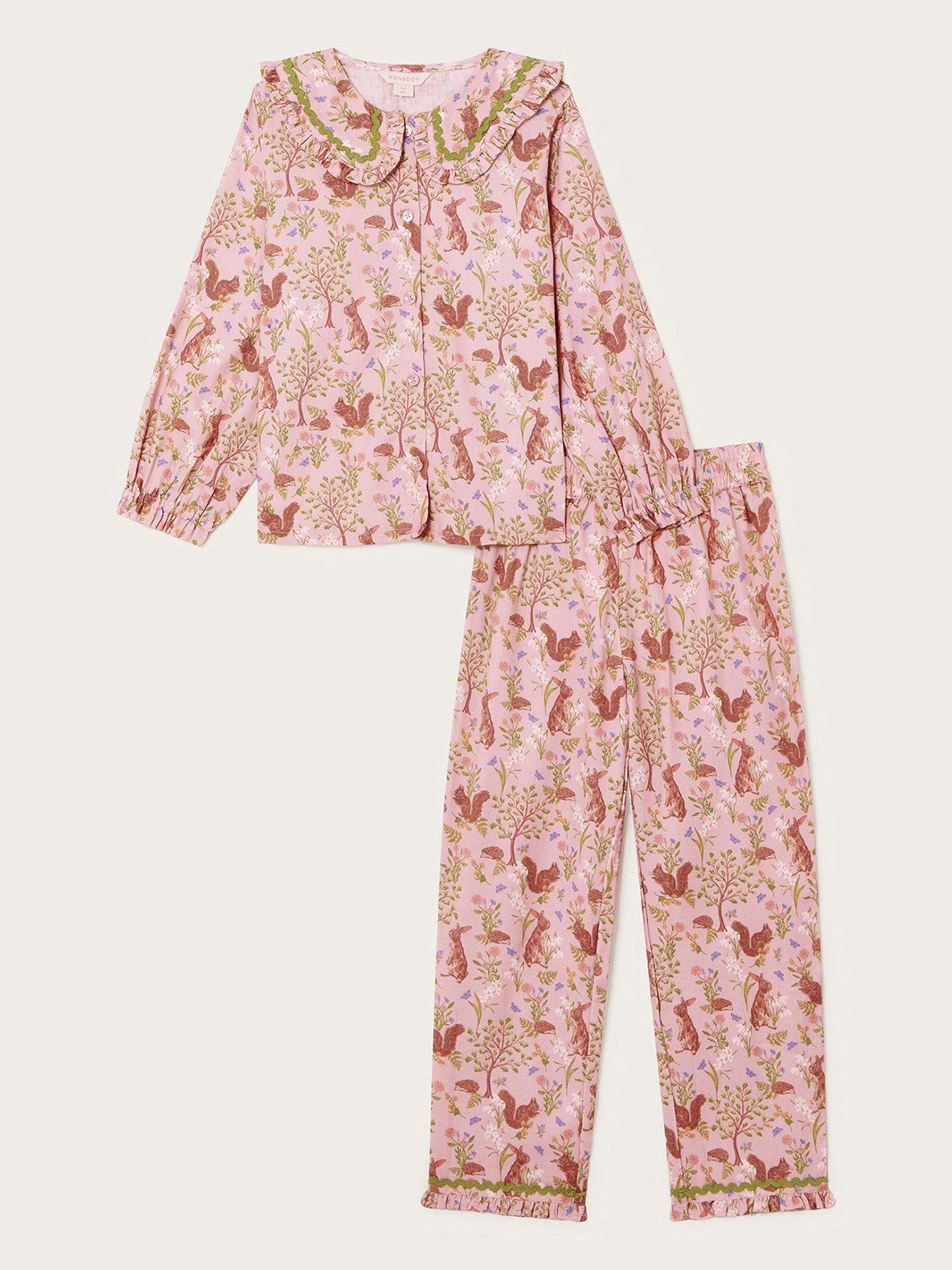Monsoon Girls Woodland Pyjama Set - Pink | Very