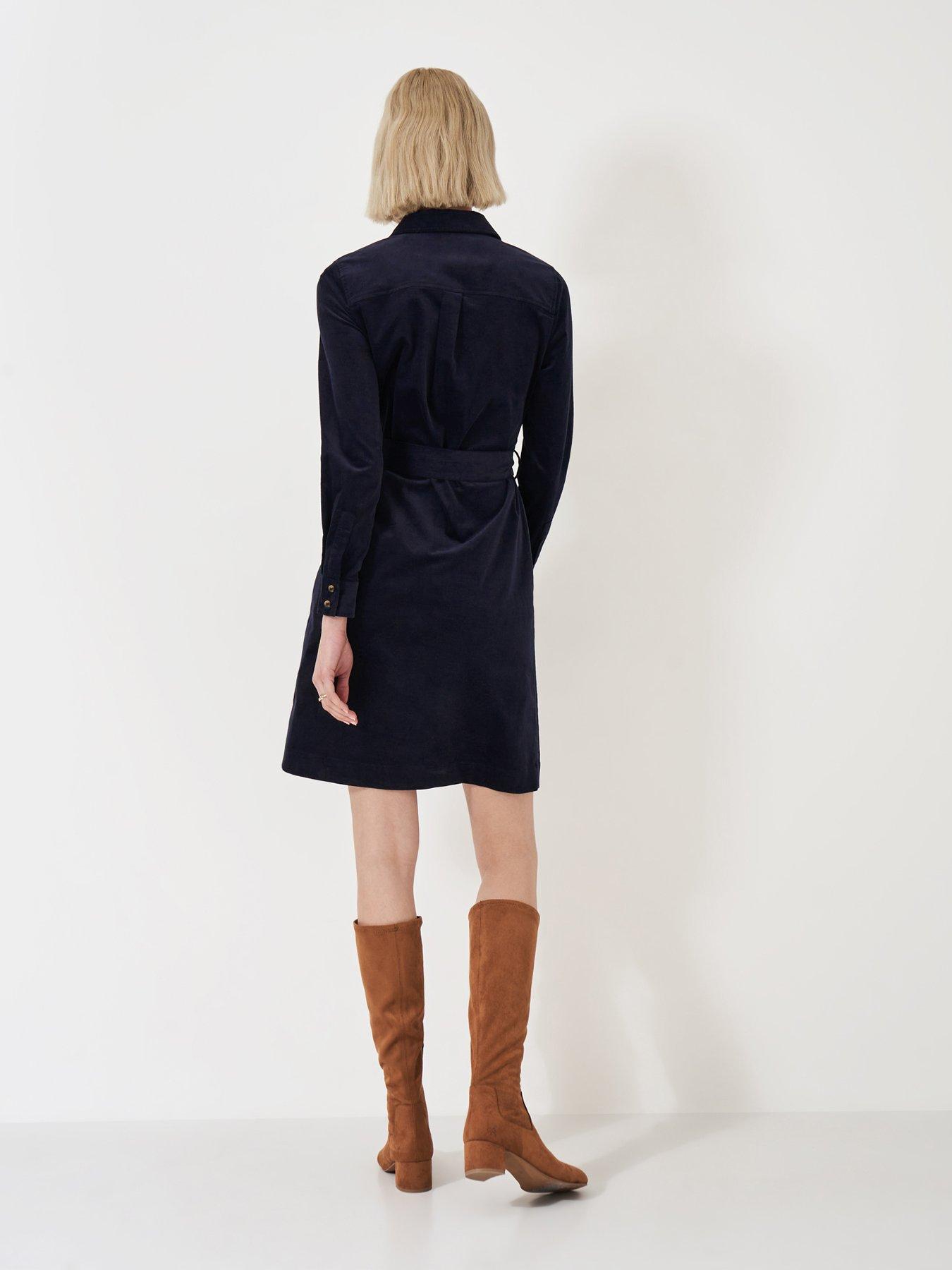 Crew Clothing Elsie Cord Shirt Dress - Navy | Very