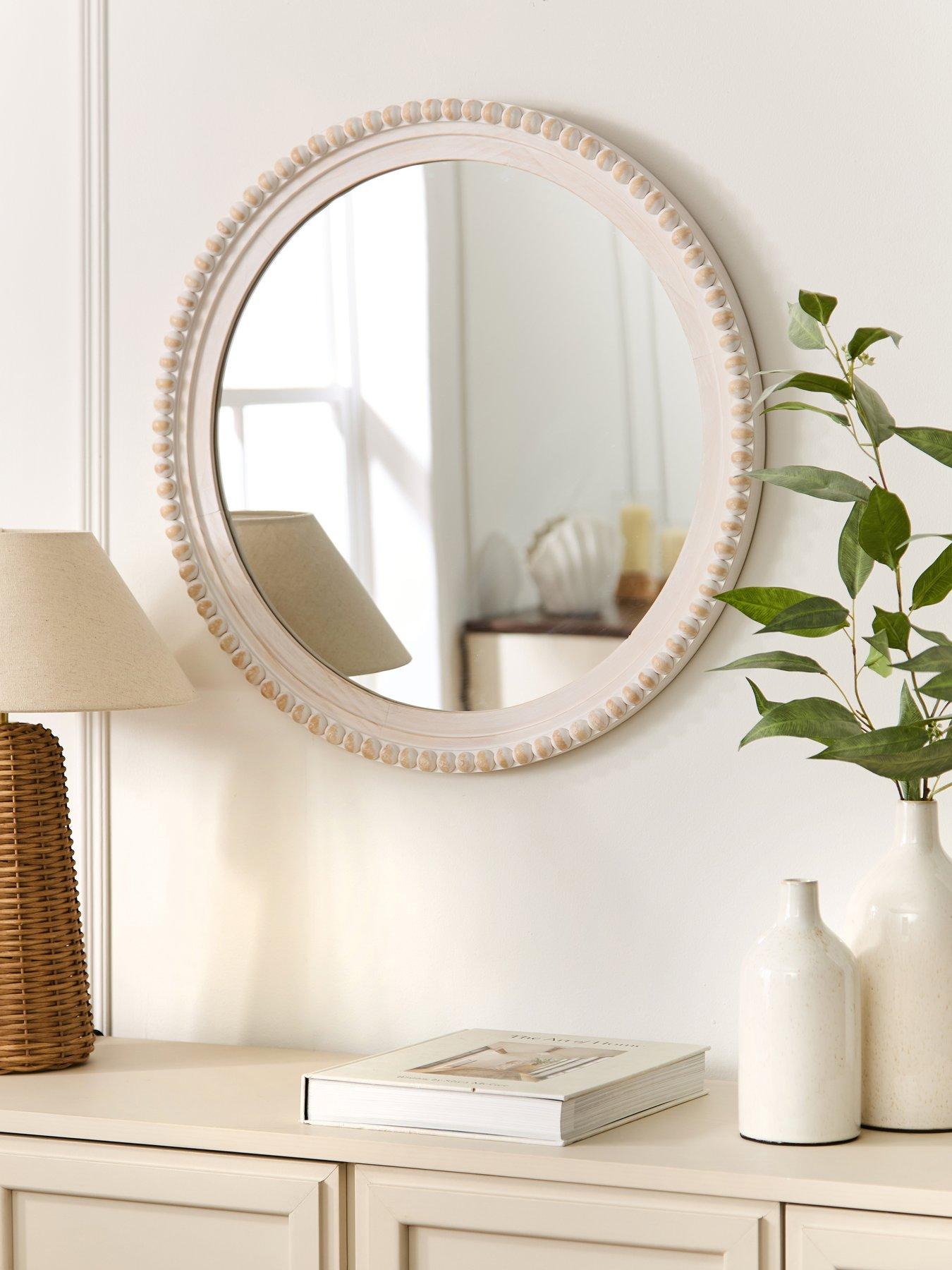 Very Home Wooden Bobbin Circle Mirror 60cm | Very