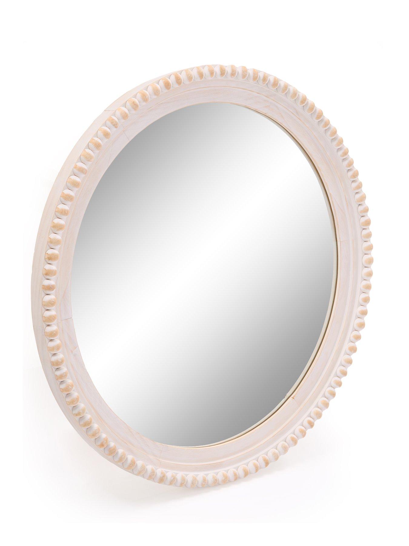 Very Home Wooden Bobbin Circle Mirror 60cm | Very
