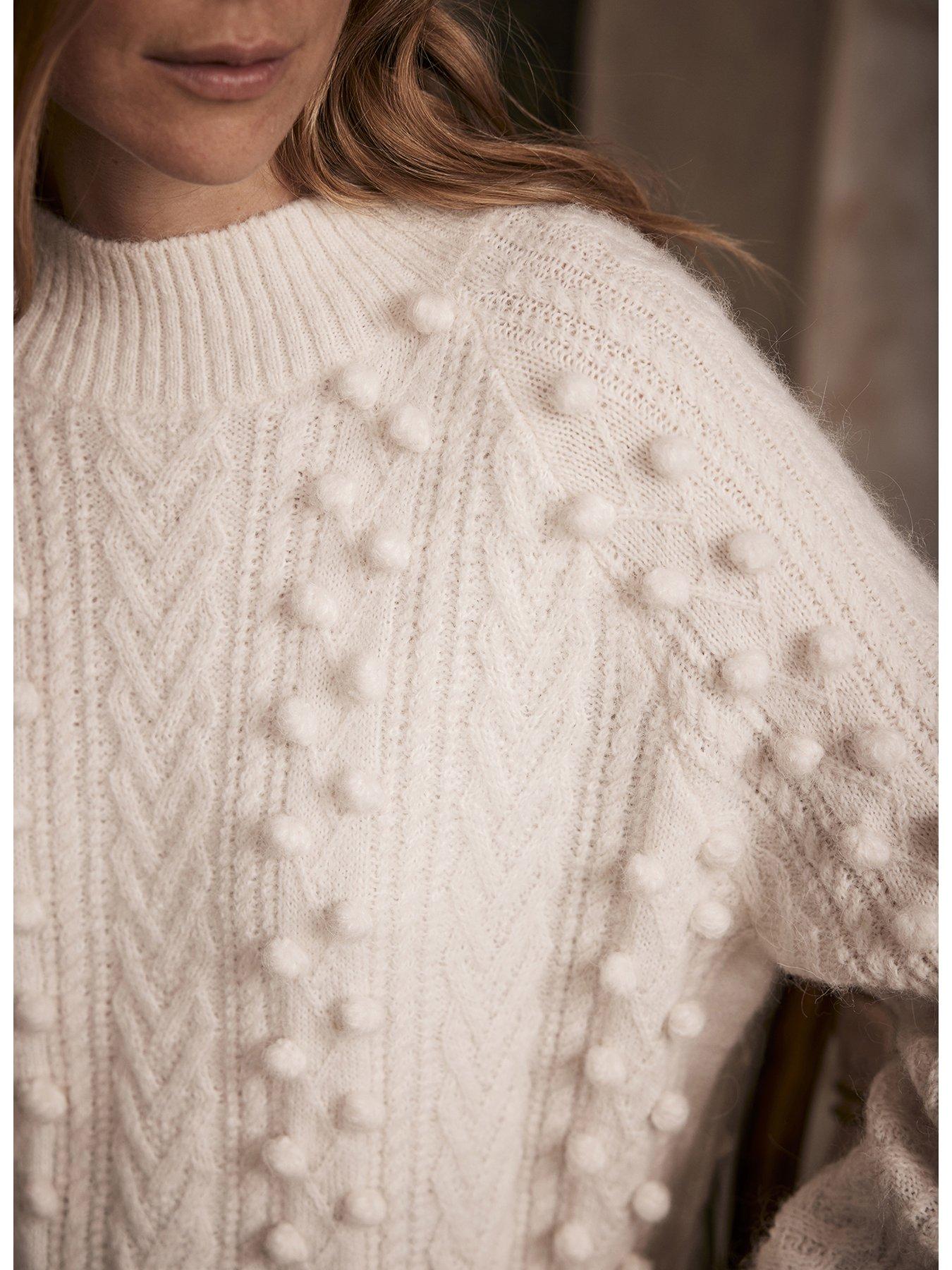 Mint Velvet Bobble Cable Jumper - Ivory | Very