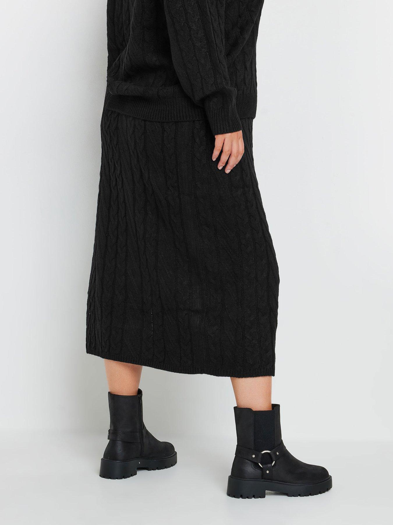 Yours Curve Cable Skirt - Black | Very