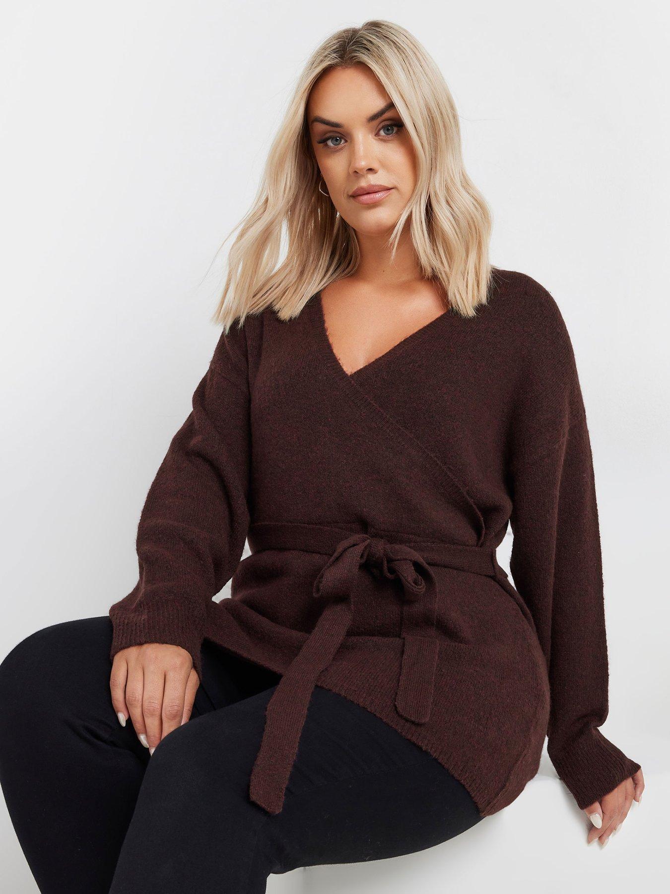 Yours Curve Wrap Jumper - Purple | Very