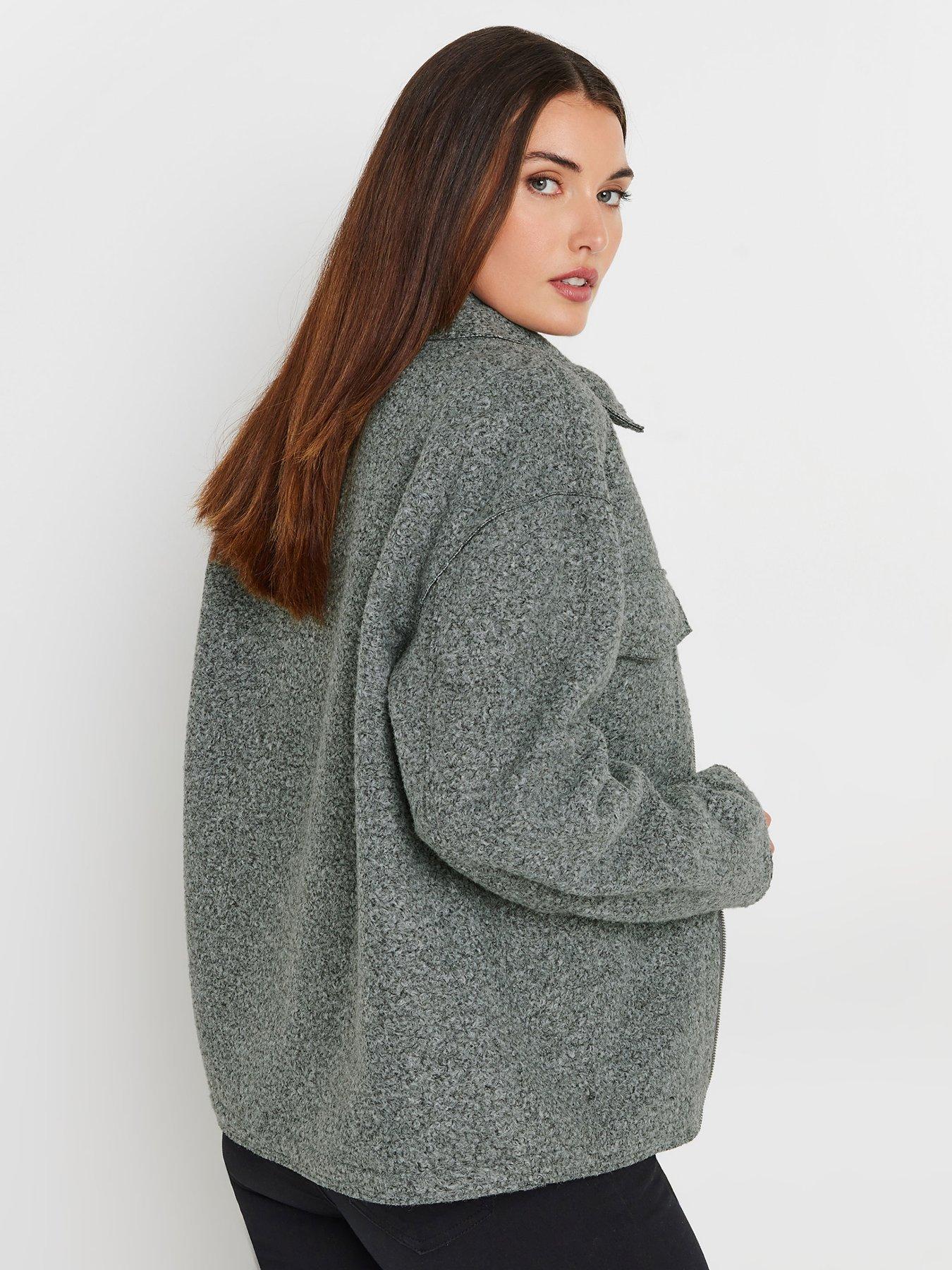 Long Tall Sally Tall Textured Shacket - Grey | Very